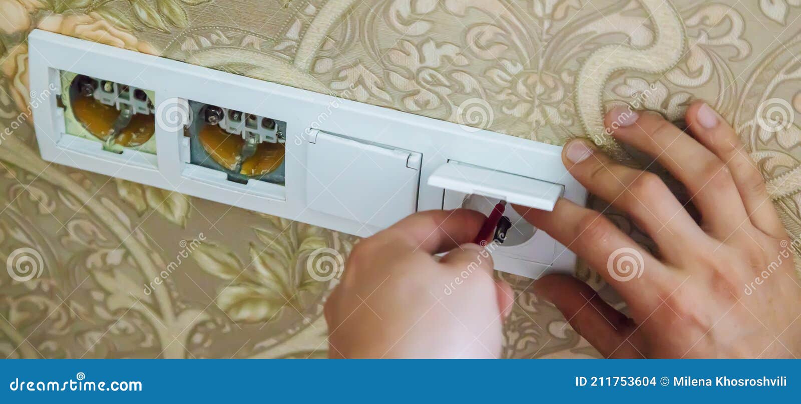 Write Electrical Work, Switch and Socket Installation.selectiv Focus ...