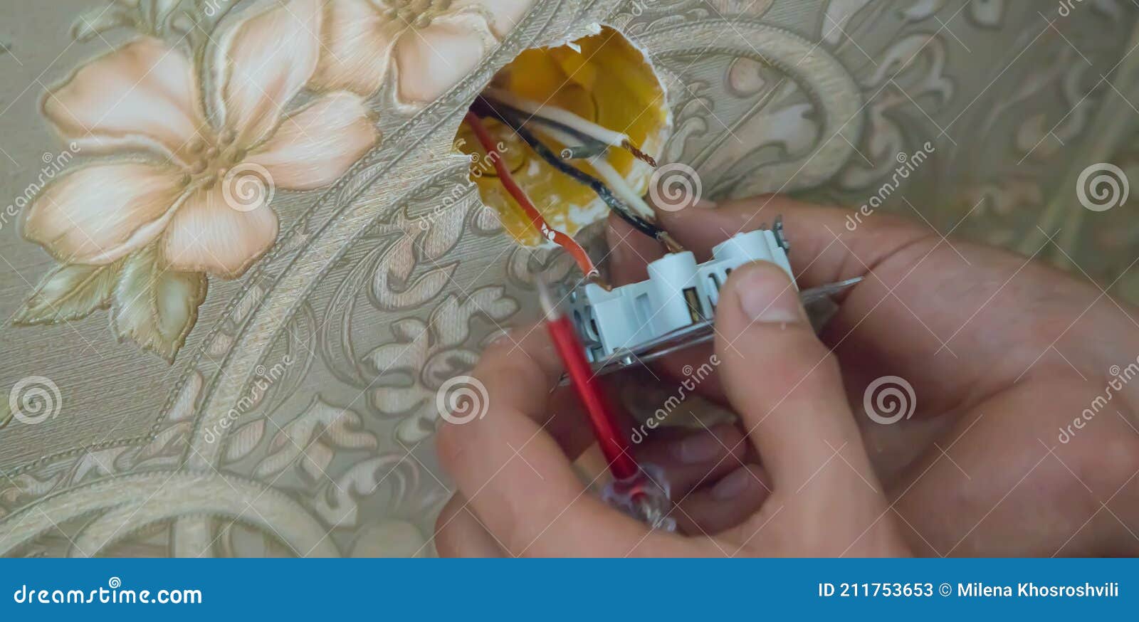 Write Electrical Work, Switch and Socket Installation.selectiv Focus ...