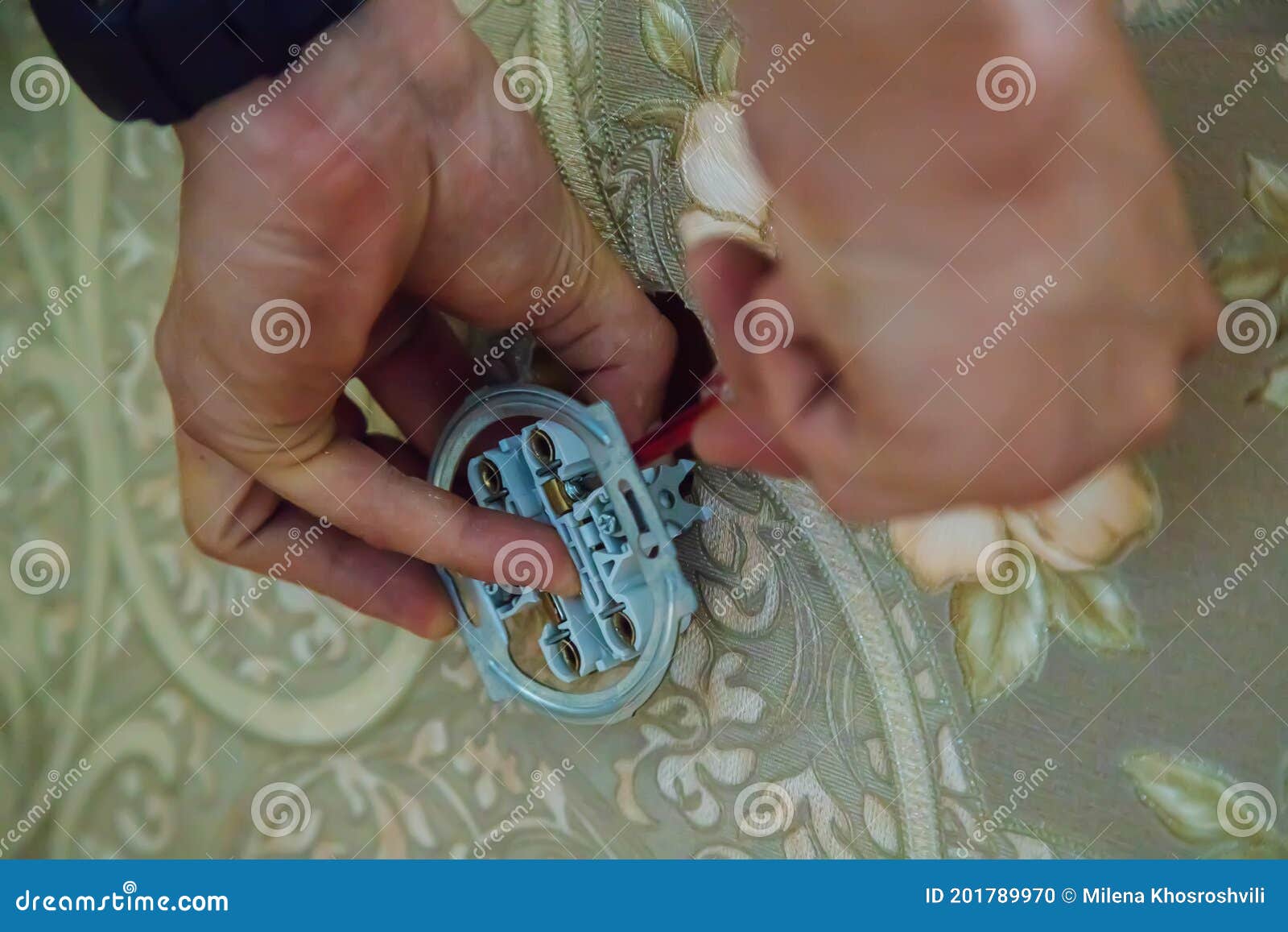 Write Electrical Work, Switch and Socket Installation.selectiv Focus ...