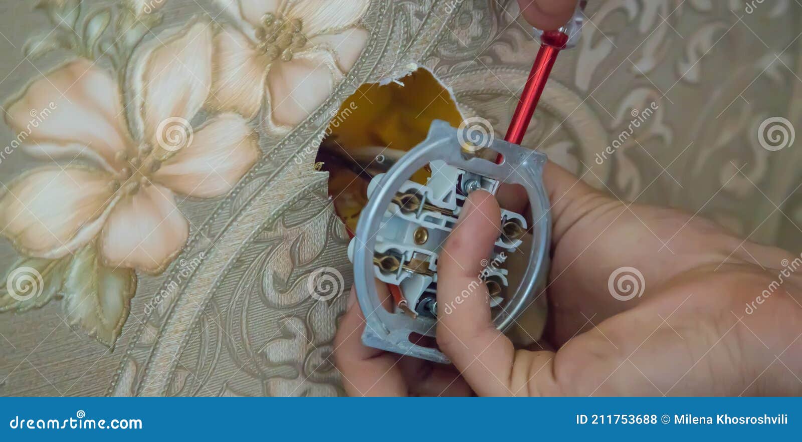 Write Electrical Work, Switch and Socket Installation.selectiv Focus ...