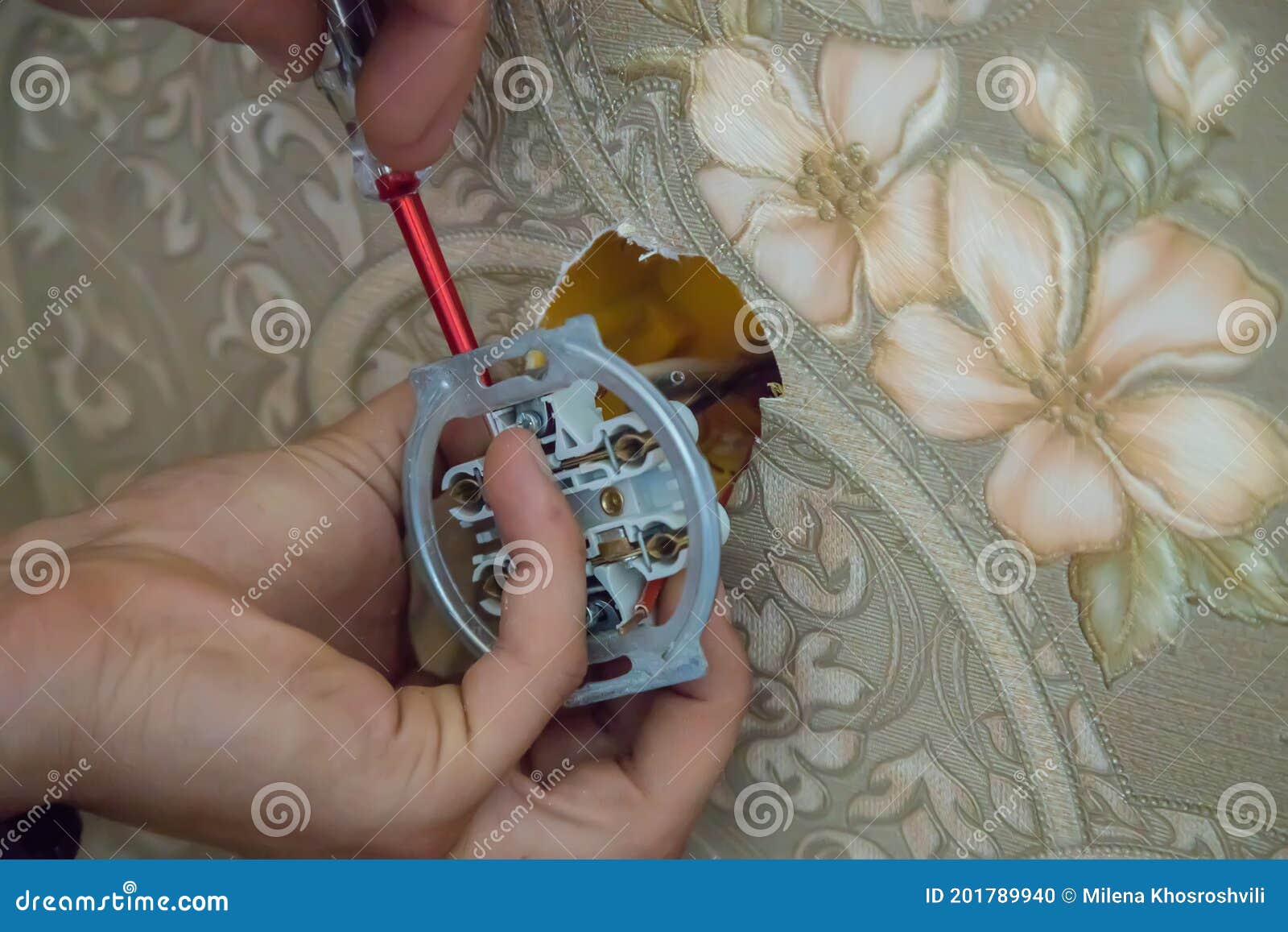 Write Electrical Work, Switch and Socket Installation.selectiv Focus ...