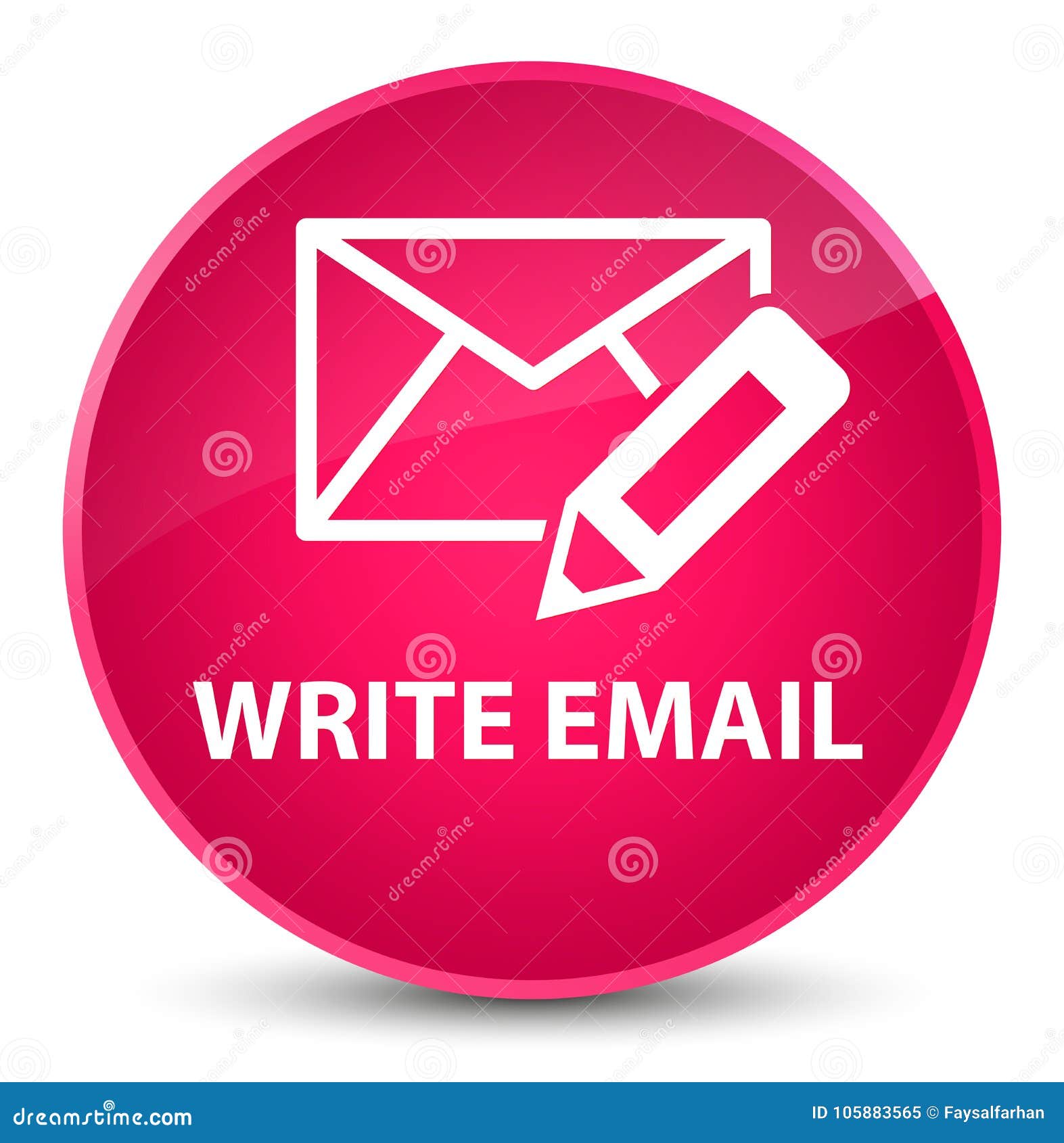Write Email Elegant Pink Round Button Stock Illustration - Illustration ...