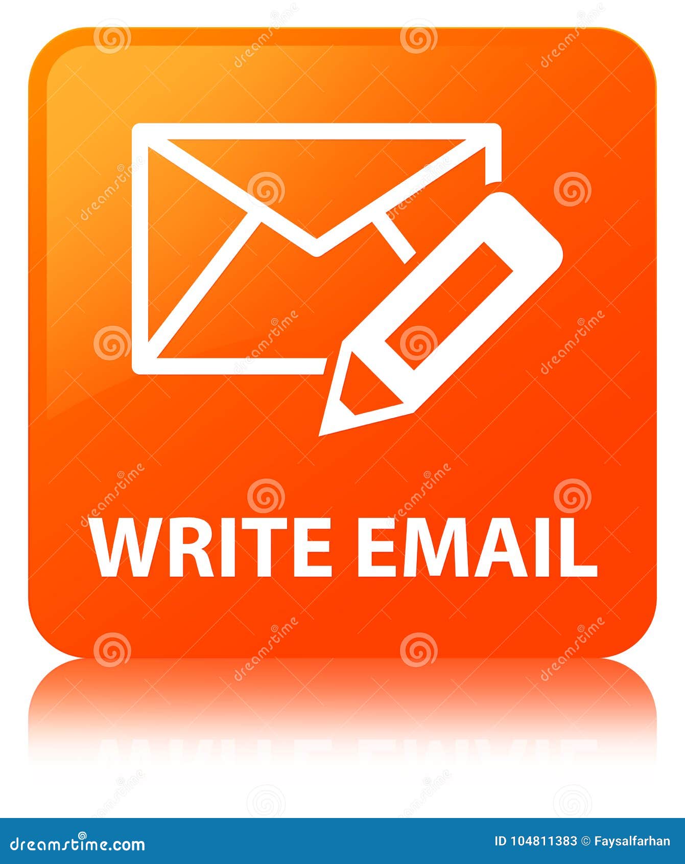 Write Email Orange Square Button Stock Illustration - Illustration of ...