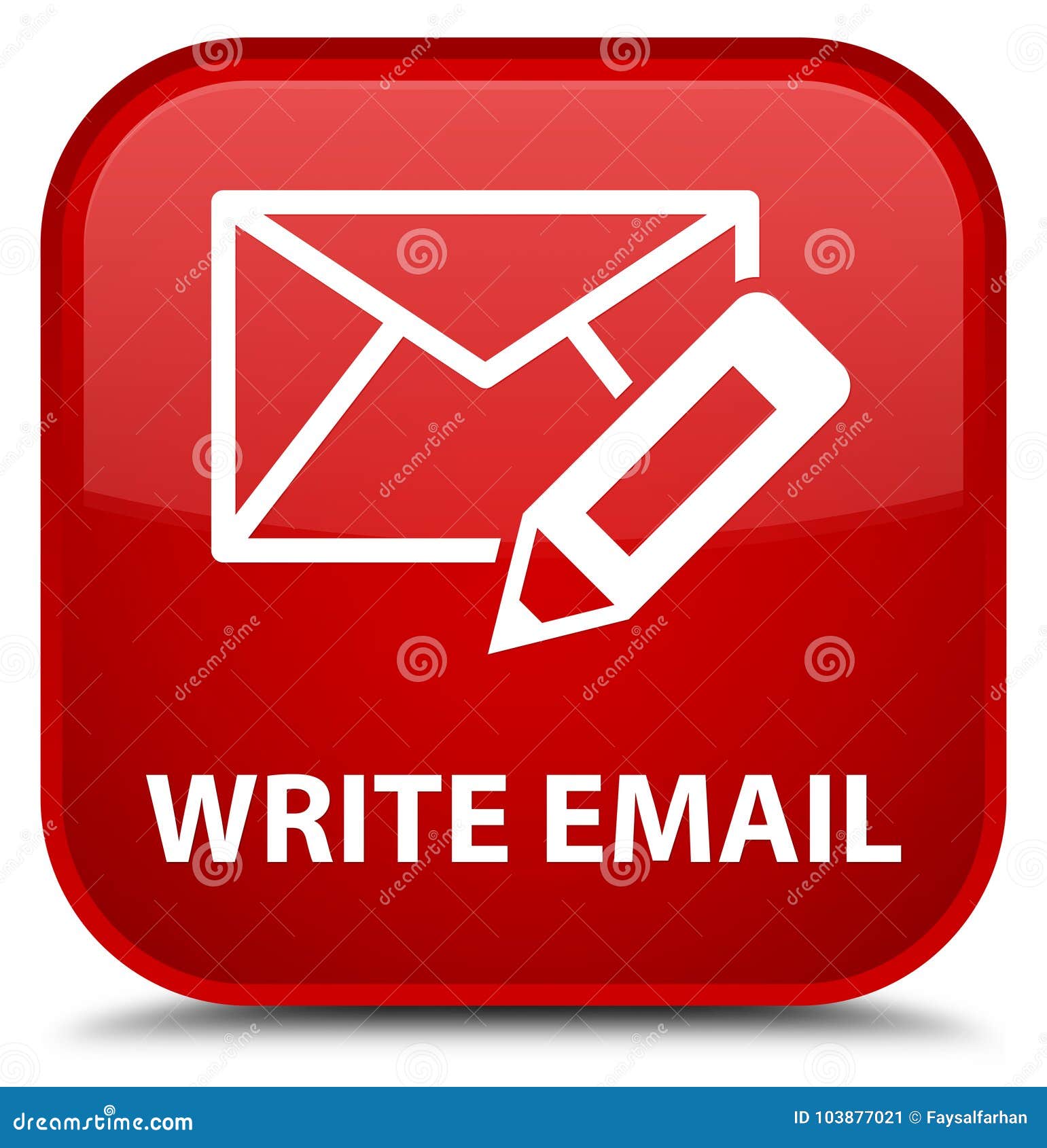 Write Email Special Red Square Button Stock Illustration - Illustration ...