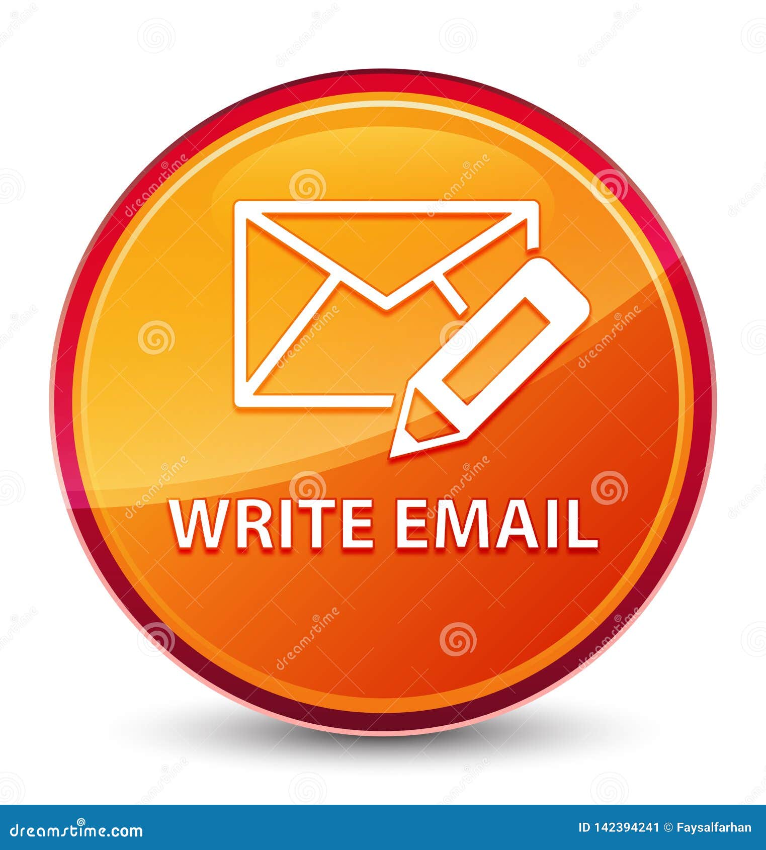Write Email Special Glassy Orange Round Button Stock Vector ...