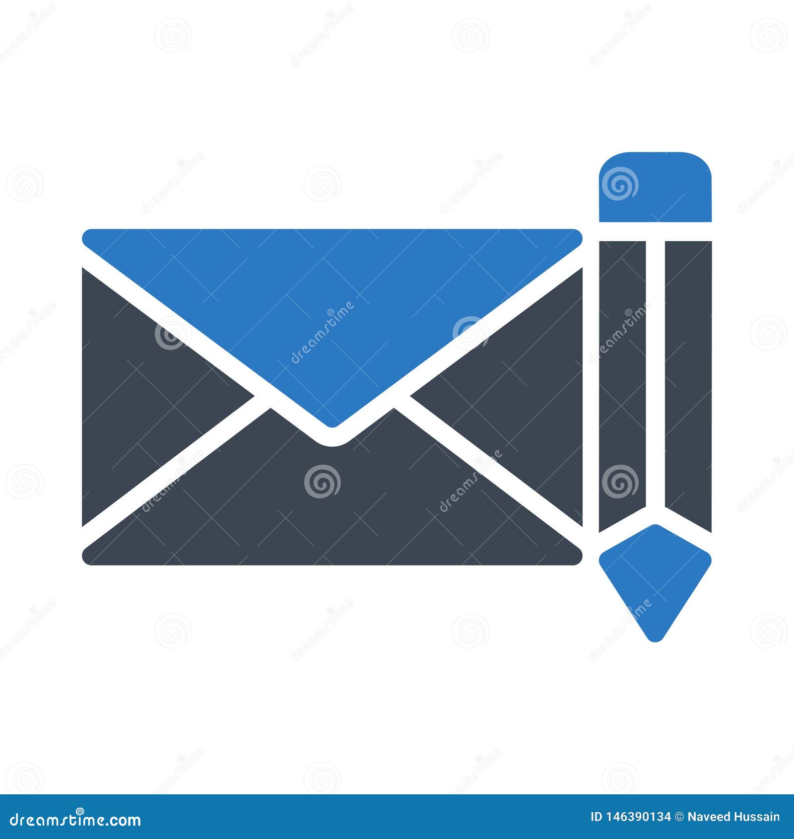 Write Email Glyph Color Vector Icon Stock Vector - Illustration of ...