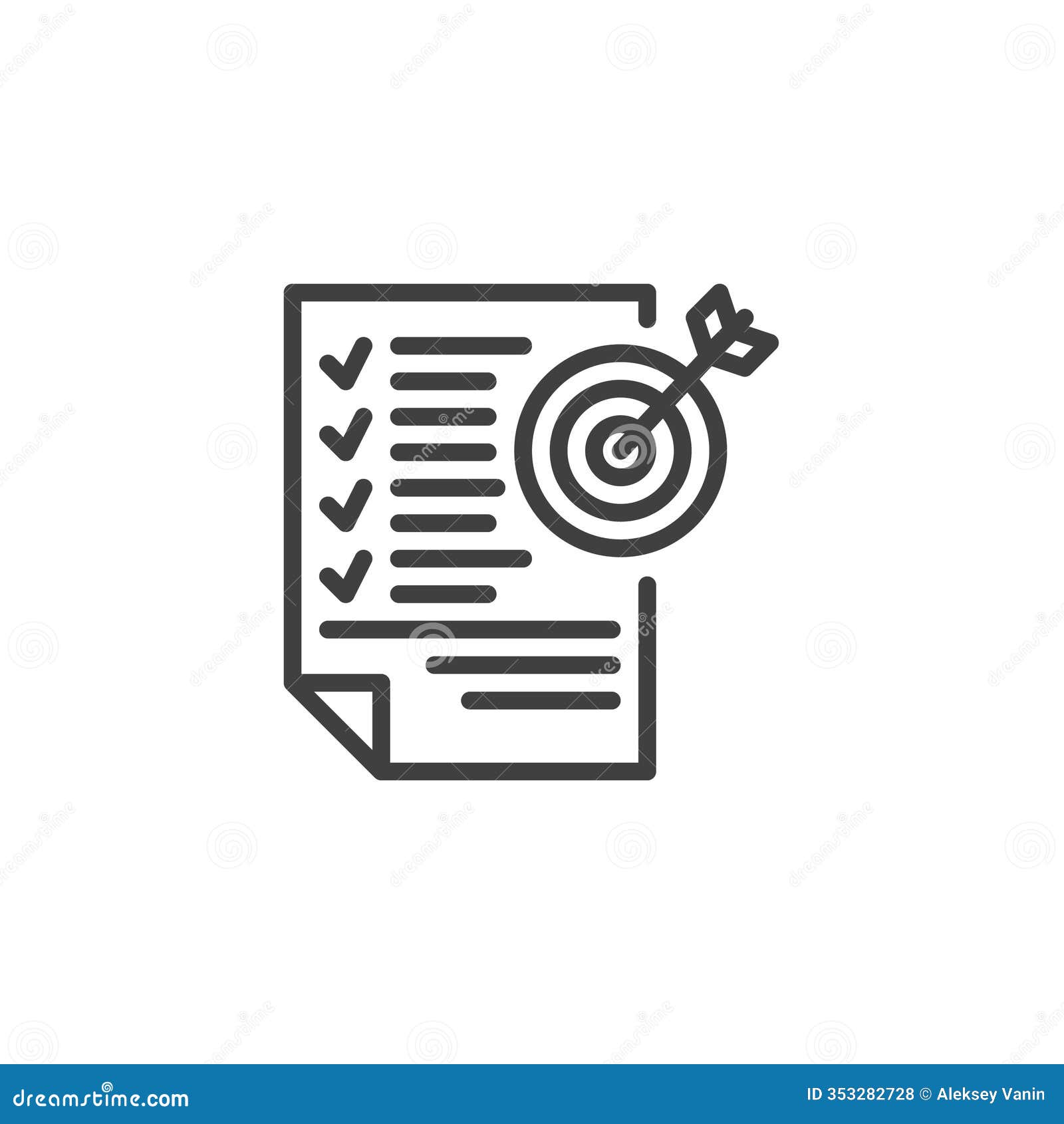 Goals Line Icons Signs Set. Design Collection Of Aim, Purpose, Target ...