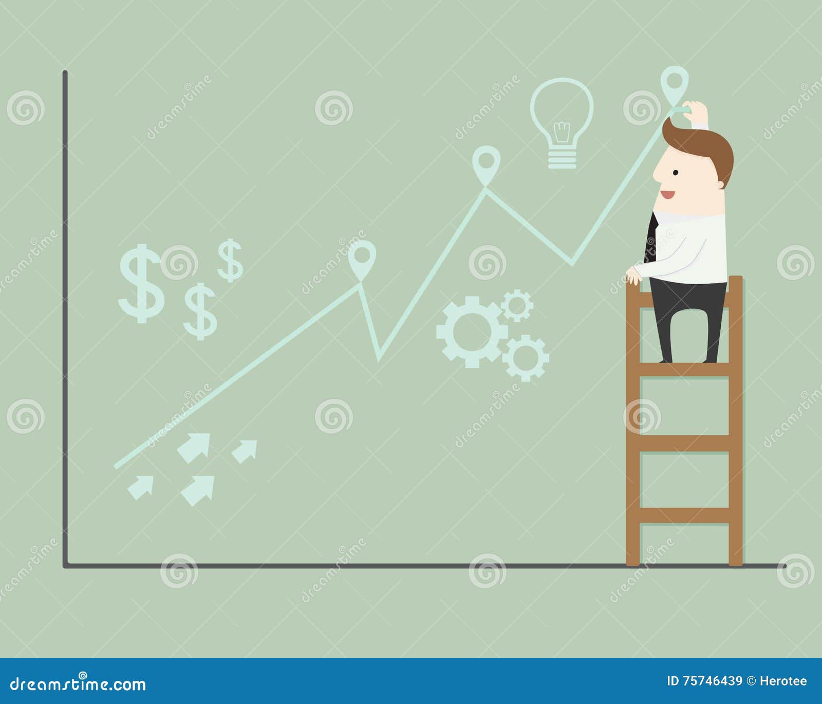 Write graph going up stock vector. Illustration of arrow - 75746439