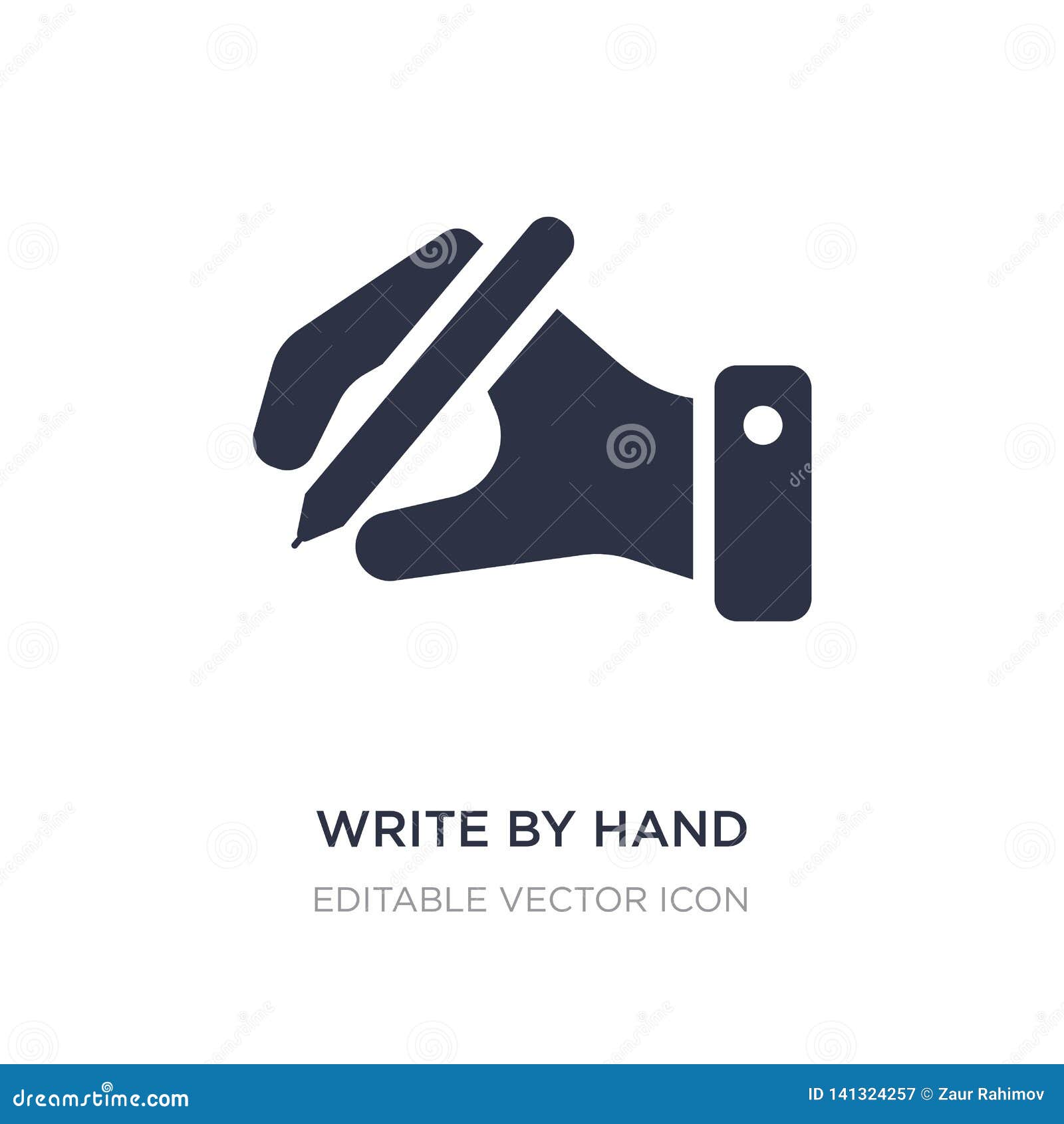 Write by Hand Icon on White Background. Simple Element Illustration ...