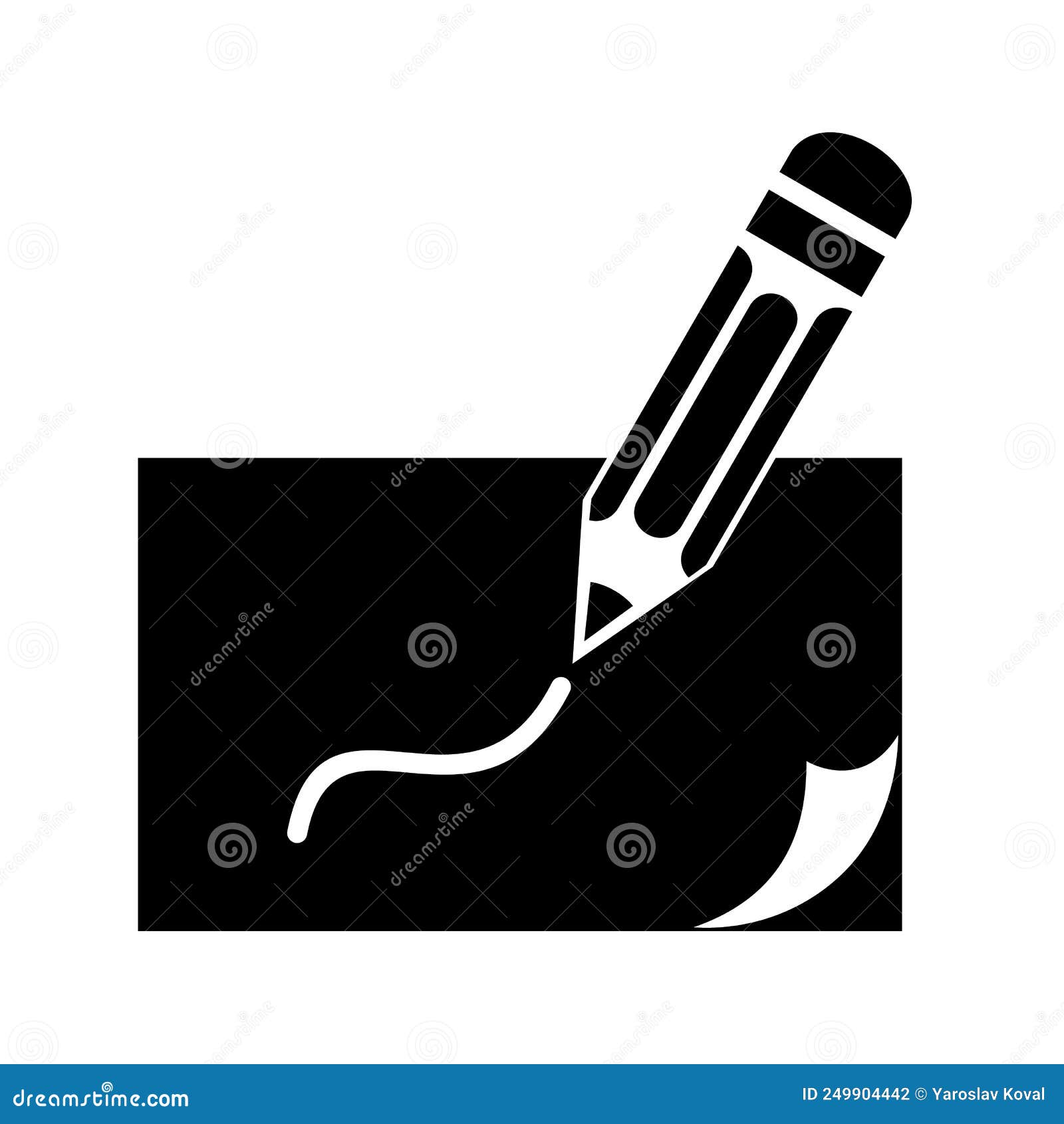 Write Icon. Pencil and Paper Leaf. Document or Notebook with Pencil ...