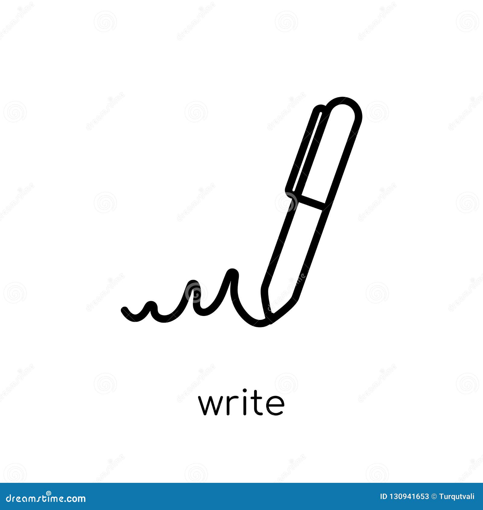 Write Icon. Trendy Modern Flat Linear Vector Write Icon on White Stock ...