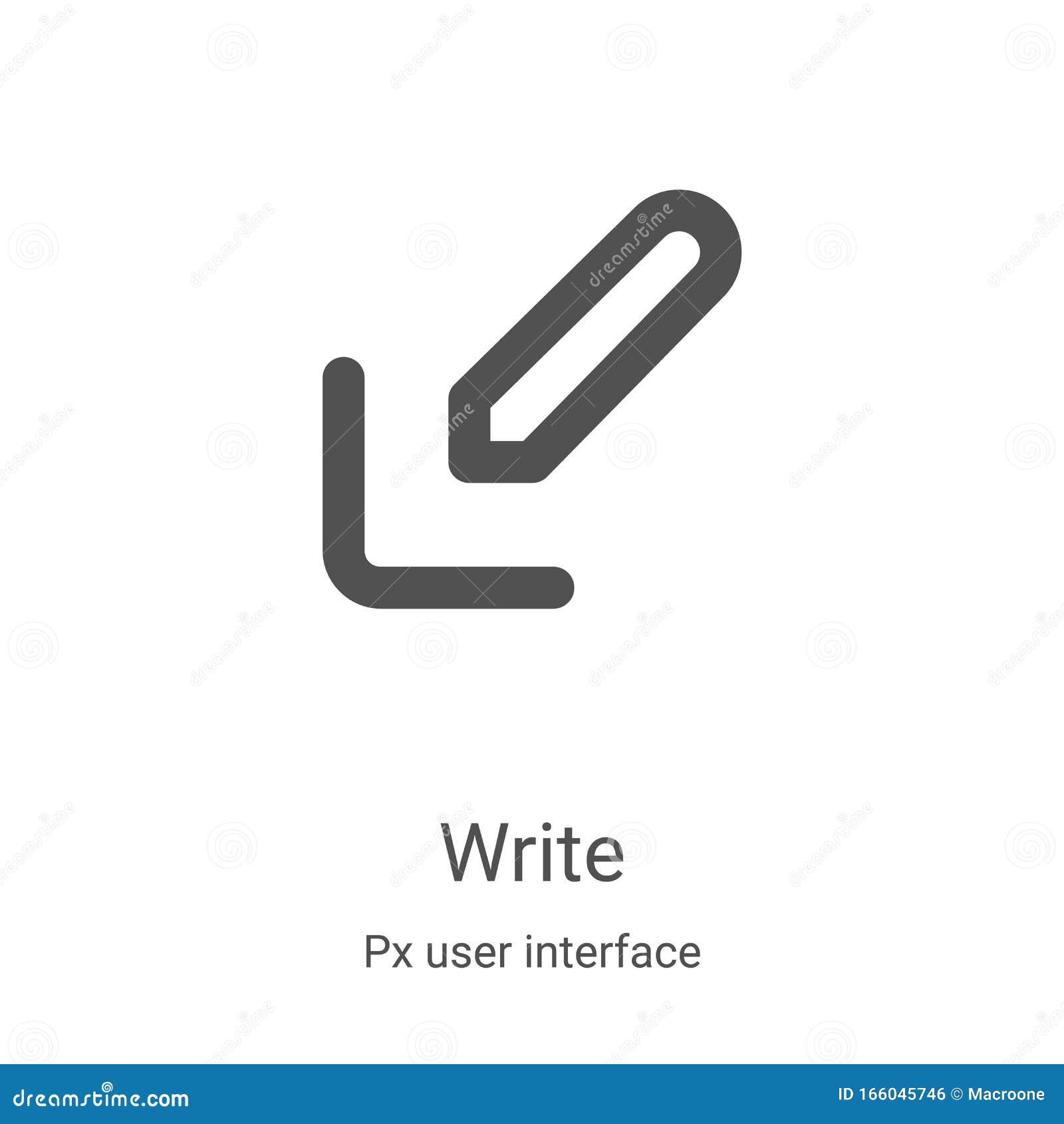 Write Icon Vector from Px User Interface Collection. Thin Line Write ...