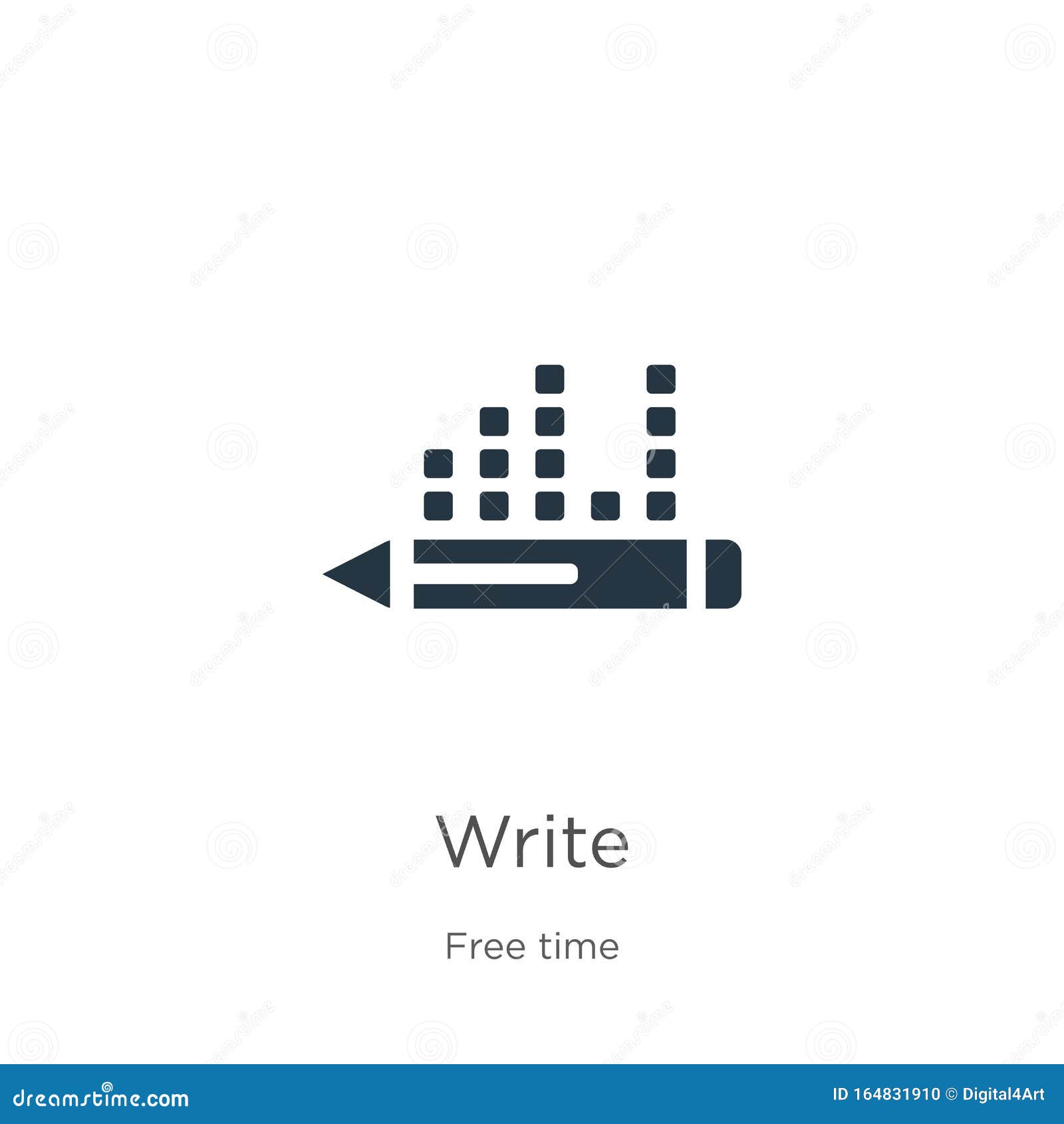 Write Icon Vector. Trendy Flat Write Icon from Hobbies Collection ...