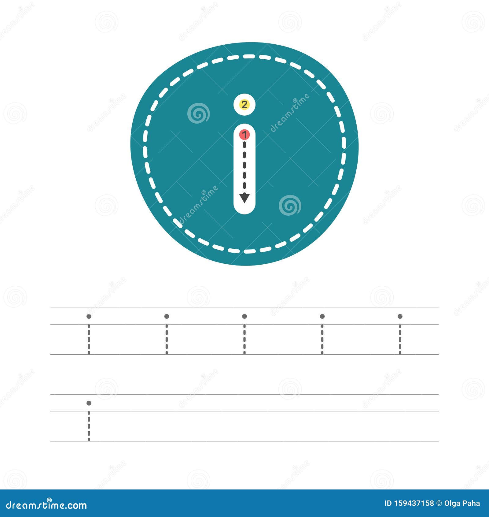 Write a letter I small stock vector. Illustration of line - 159437158