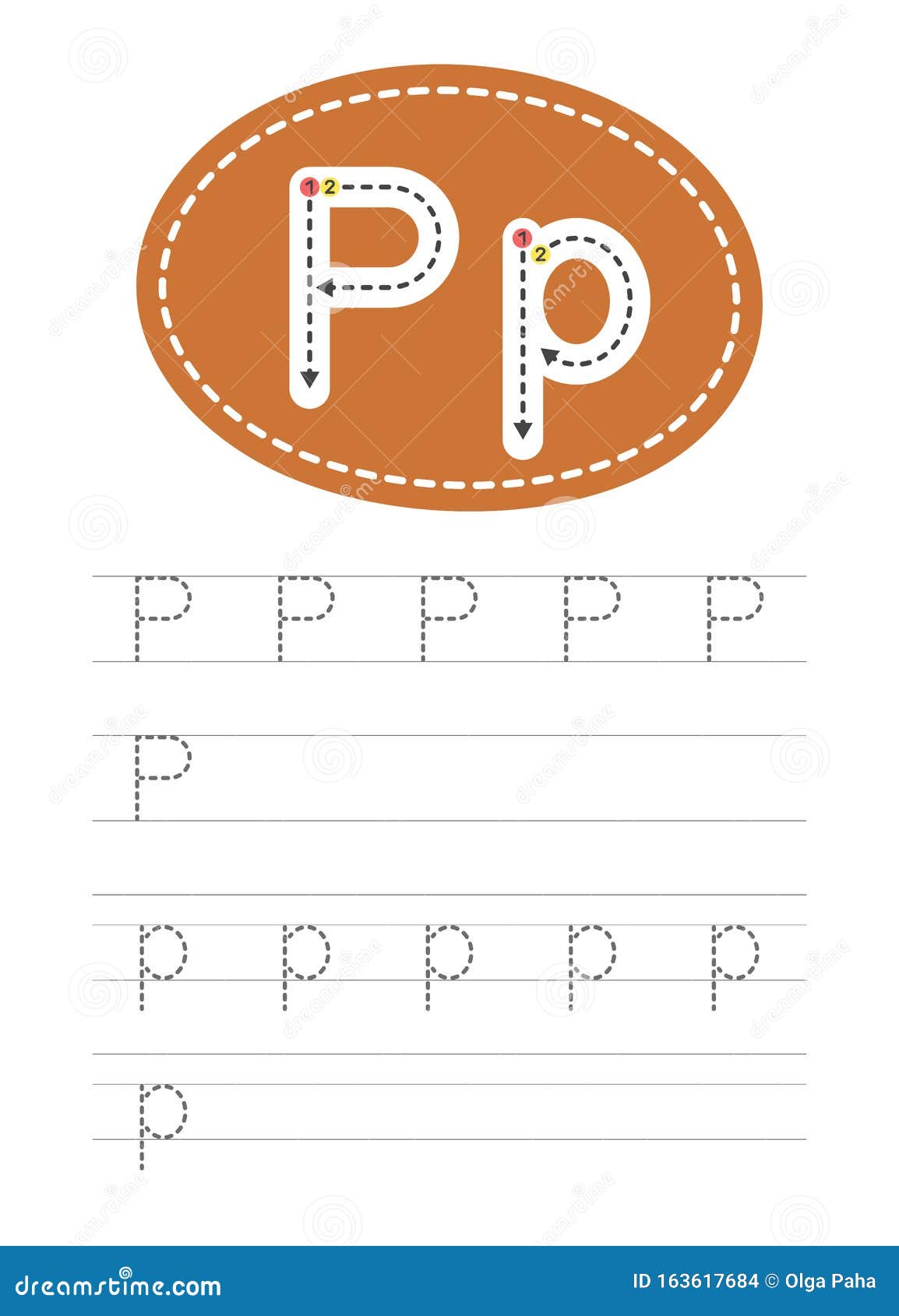 Write a letter P and p stock vector. Illustration of contour - 163617684