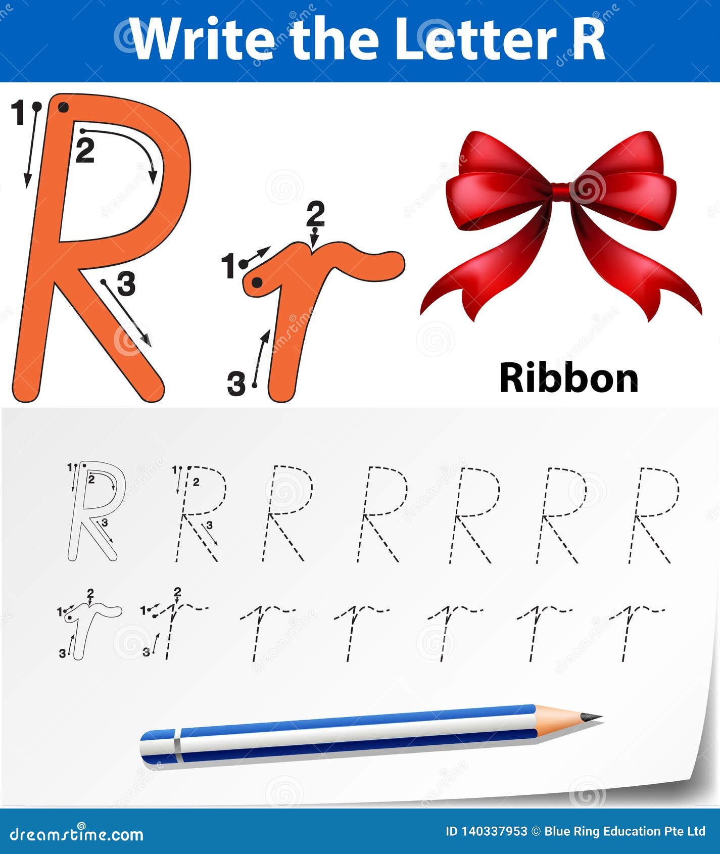 Write the letter r ribbons stock vector. Illustration of language ...