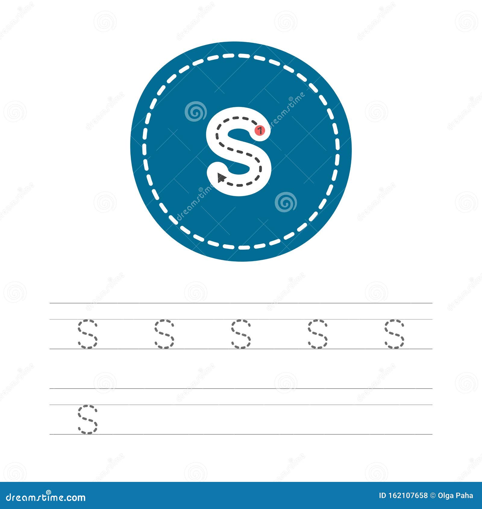 Write a letter S small stock vector. Illustration of kids - 162107658