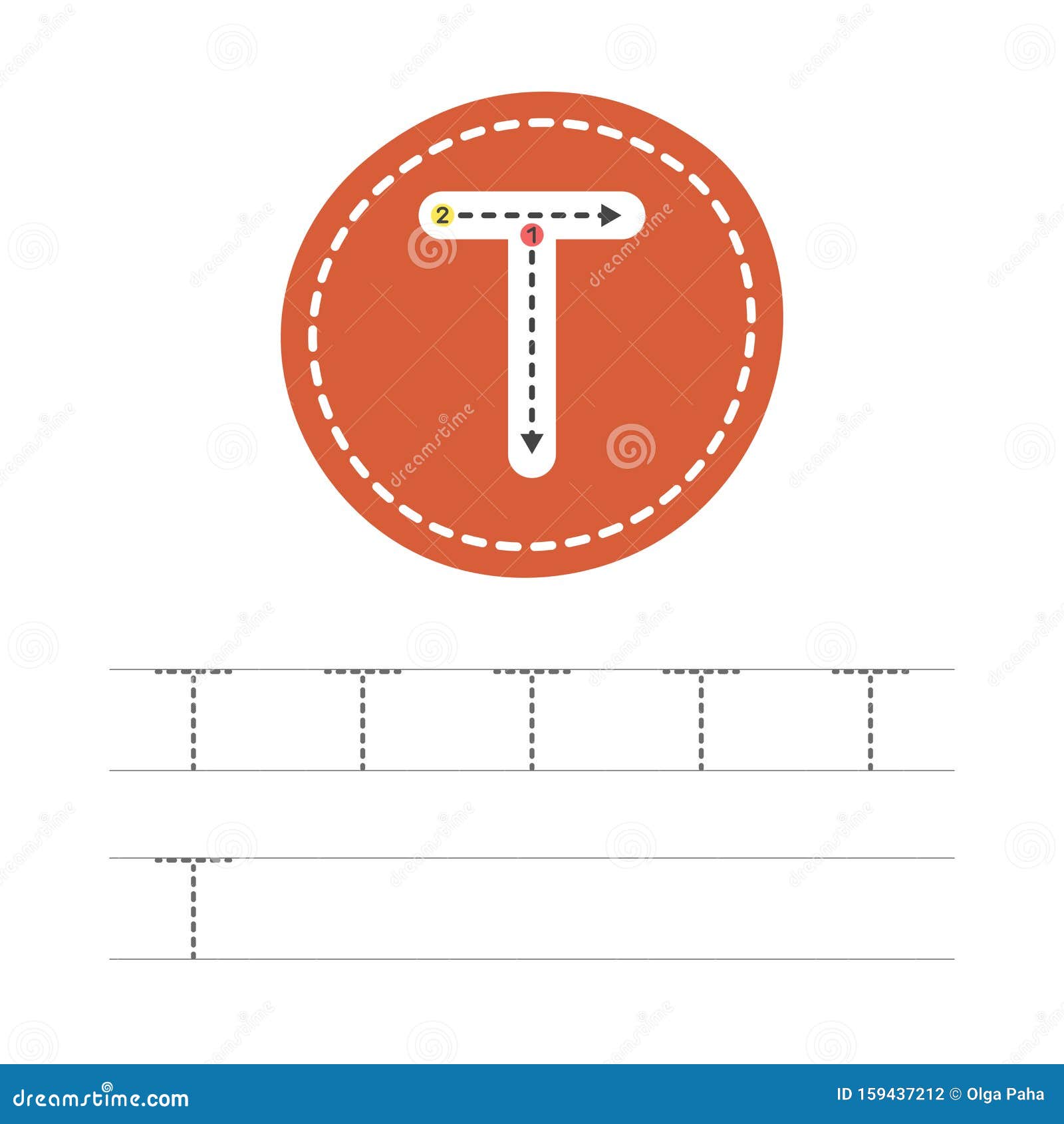 Write a letter T stock vector. Illustration of hand - 159437212