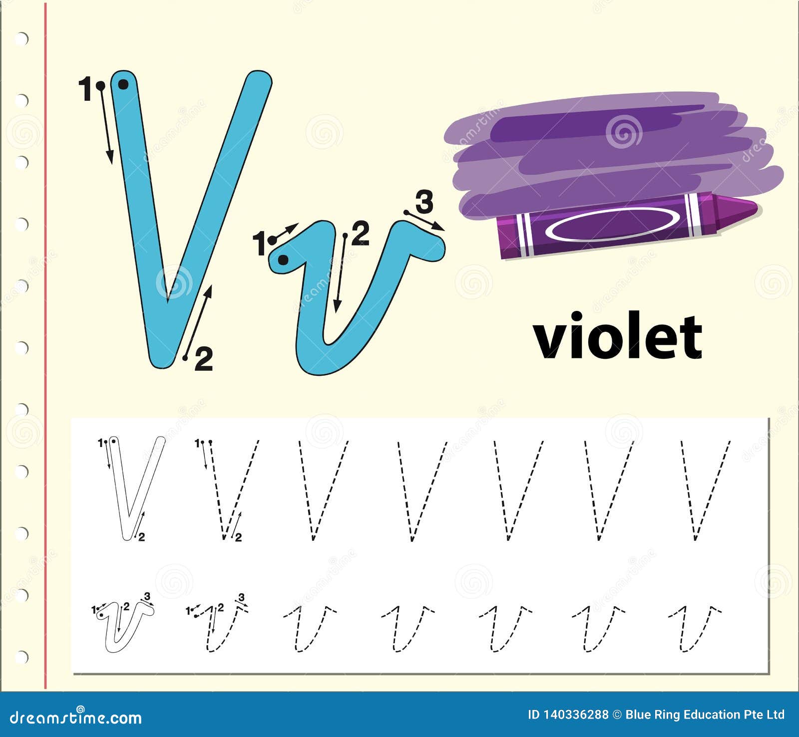 Write the Letter V English Card Stock Vector - Illustration of ...
