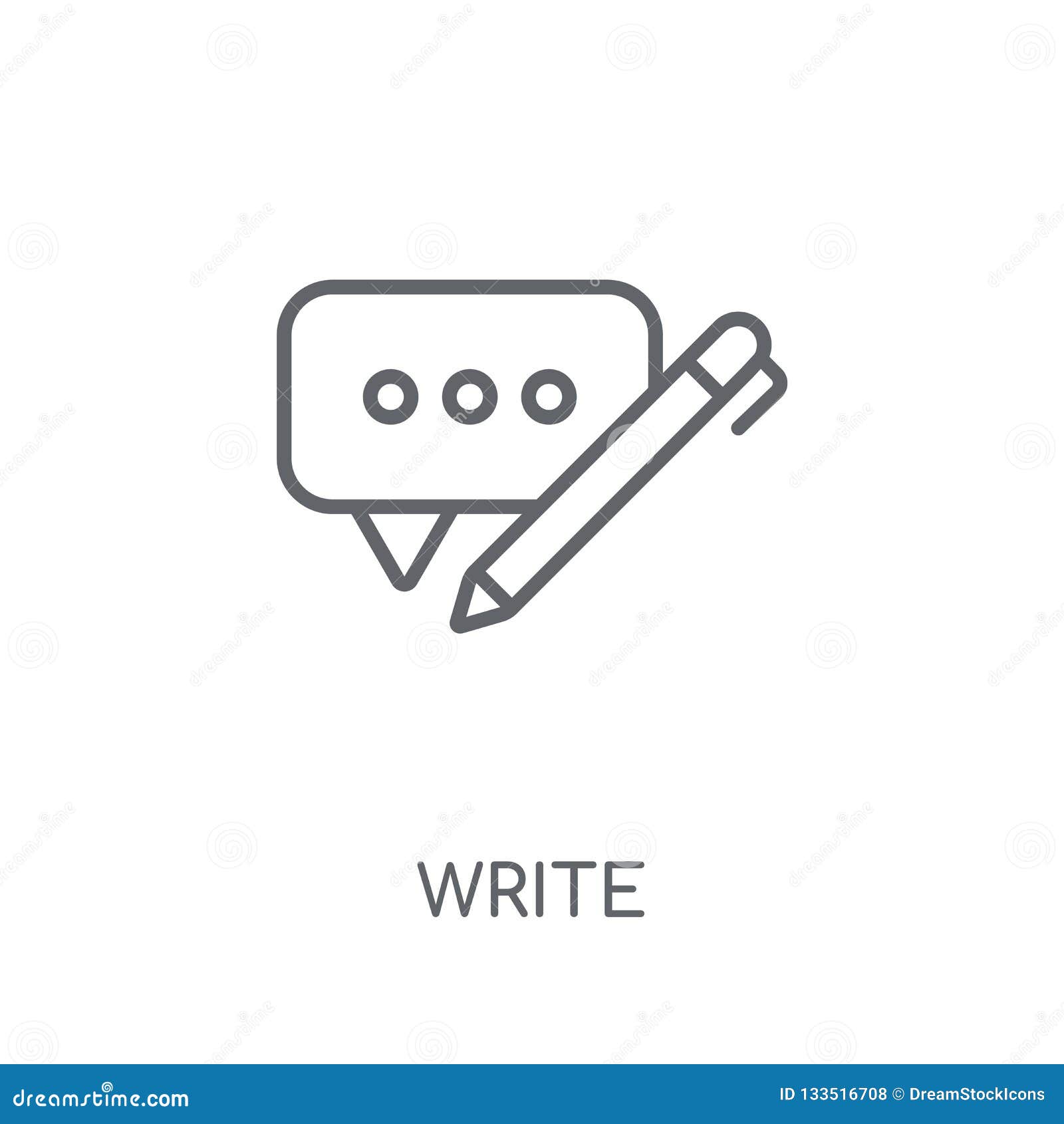 Write Linear Icon. Modern Outline Write Logo Concept on White Ba Stock ...