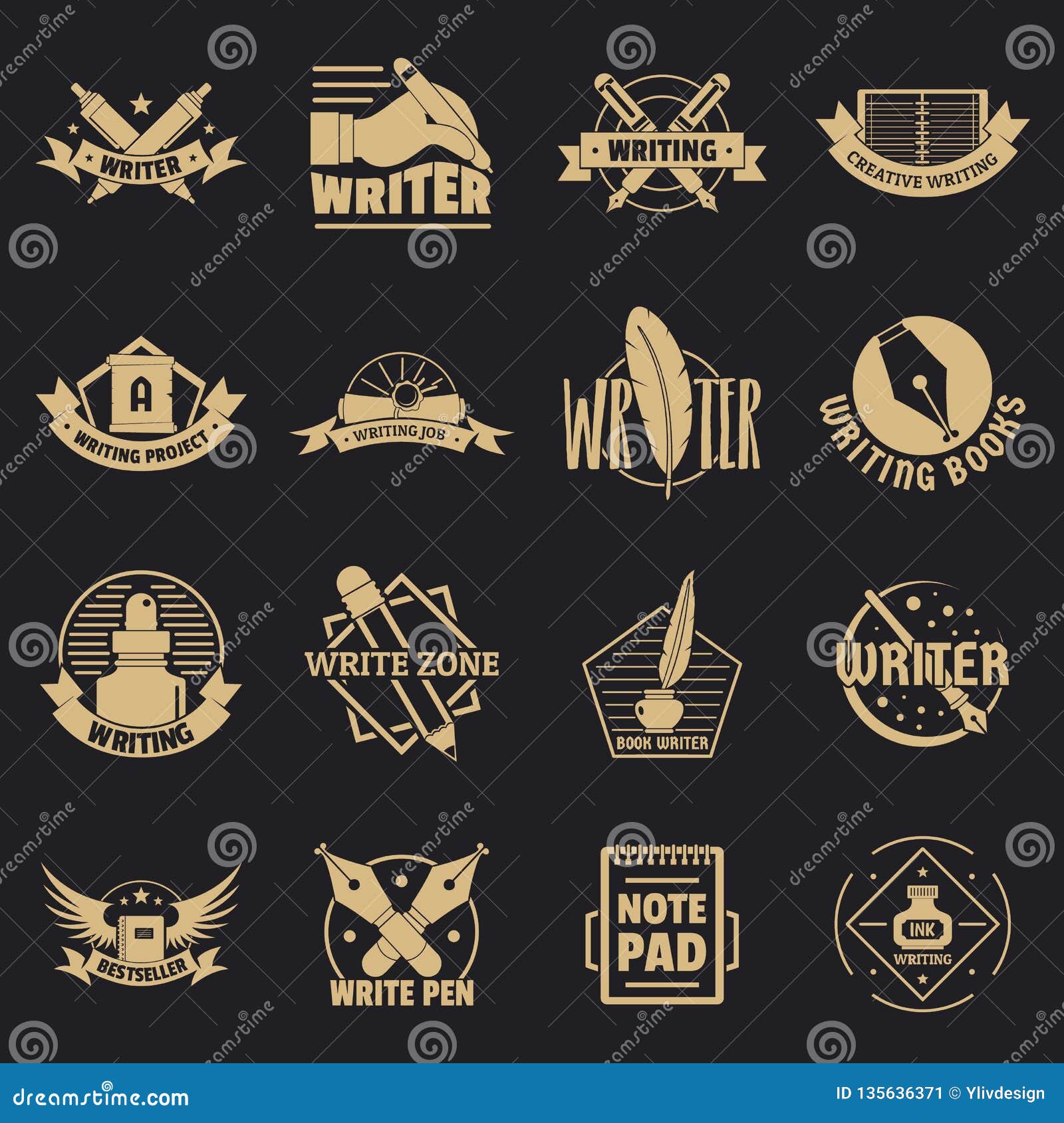 Write Logo Icons Set, Simple Style Stock Vector - Illustration of icon ... Write Logo Icons Set, Simple Style Stock Vector - Illustration of icon ...