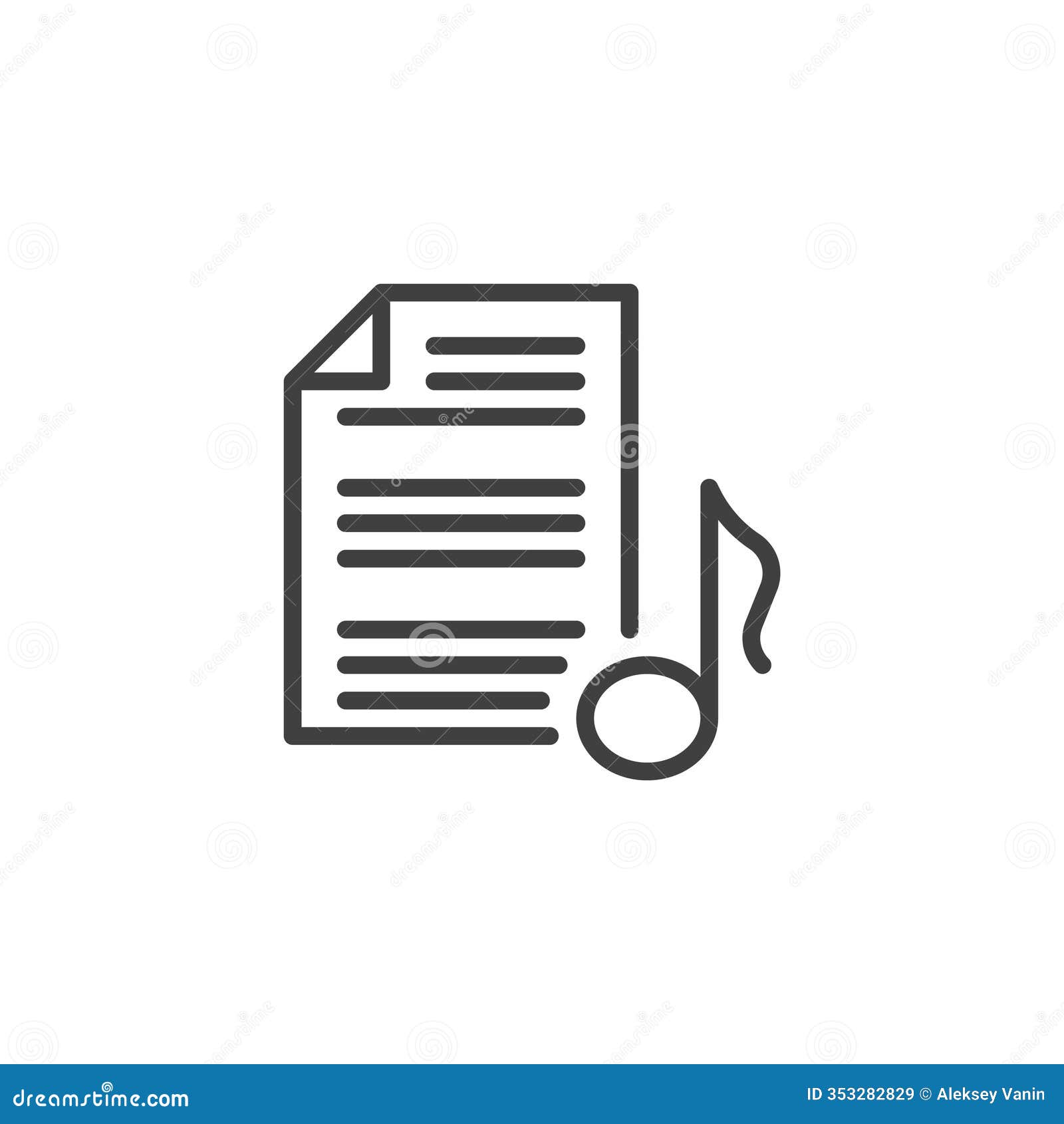 Write Lyrics line icon stock illustration. Illustration of graphics ...