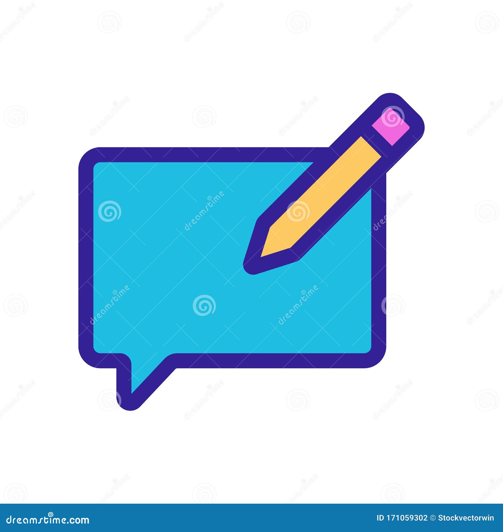 Write a Message Icon Vector. Isolated Contour Symbol Illustration Stock ...
