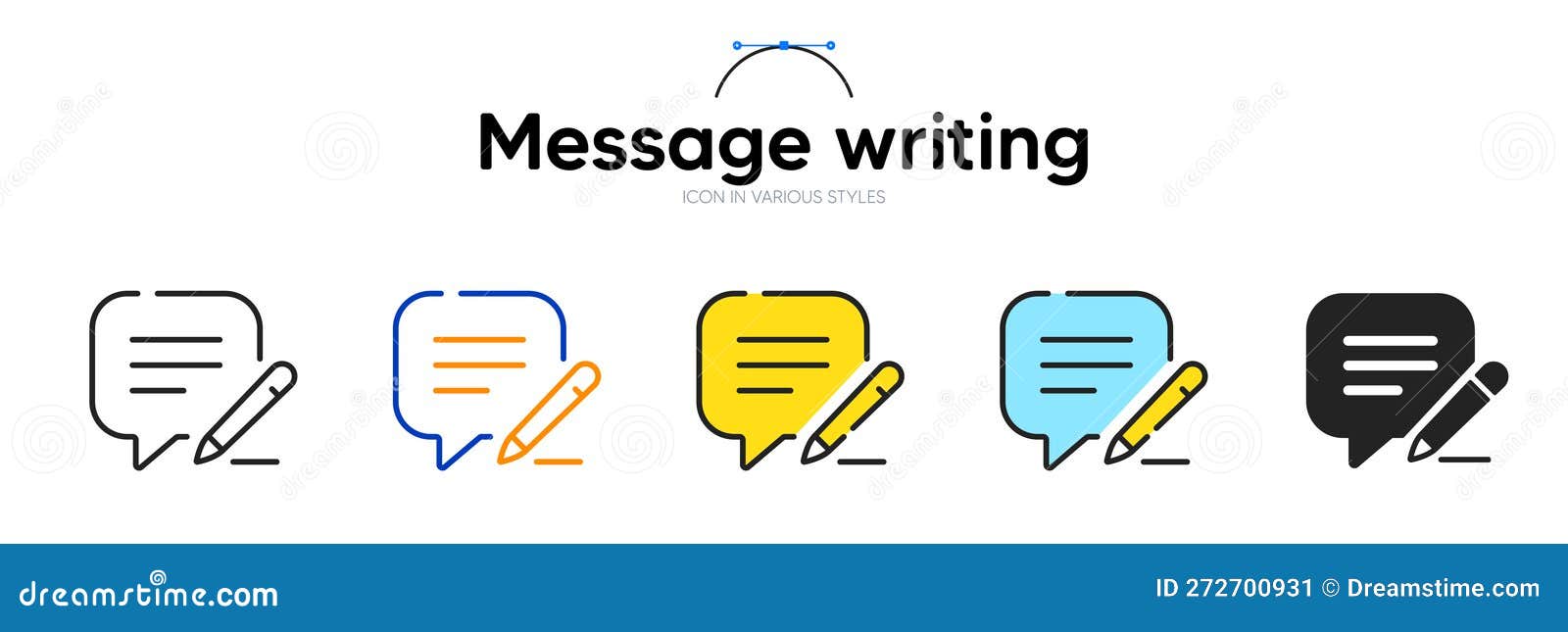 Write Message Line Icon in Different Styles. Bicolor Outline Stroke ...