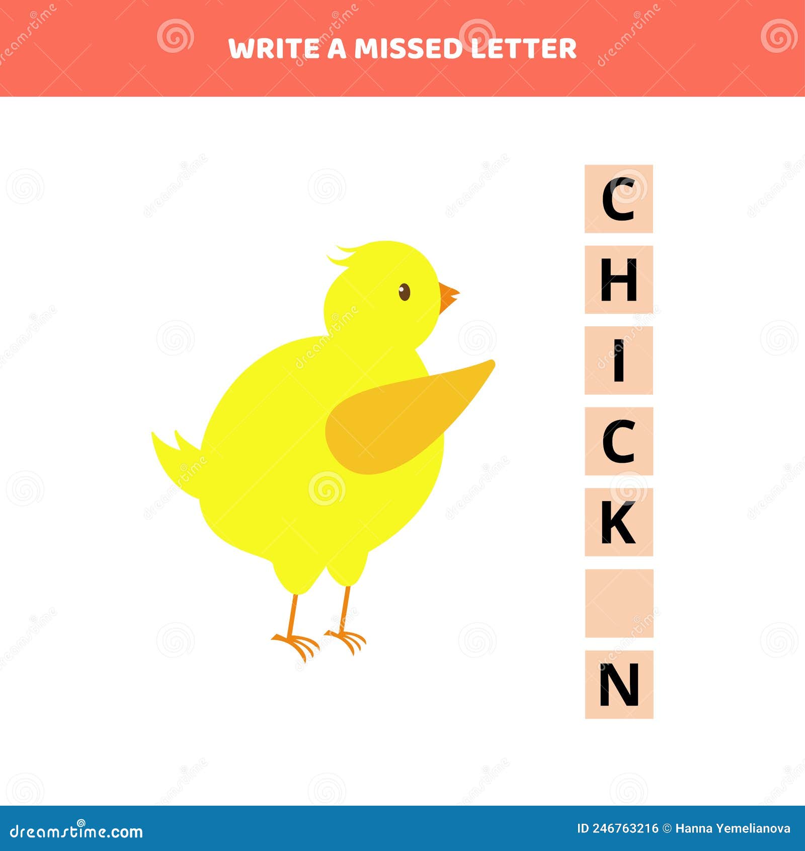 Write a Missed Letter.Educational Game for Kids Stock Illustration ...