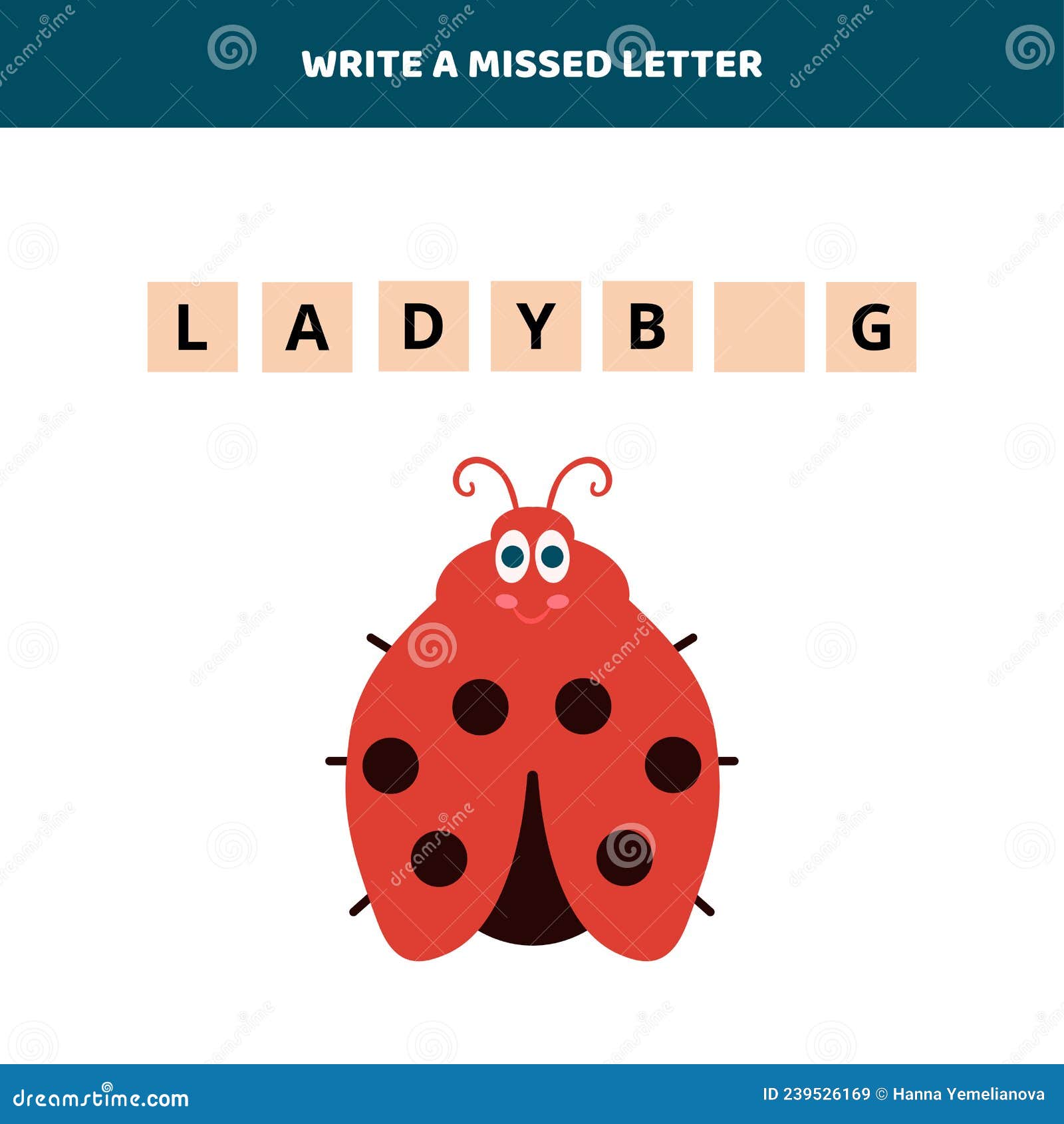 Write a Missed Letter.Educational Game for Kids Stock Vector ...