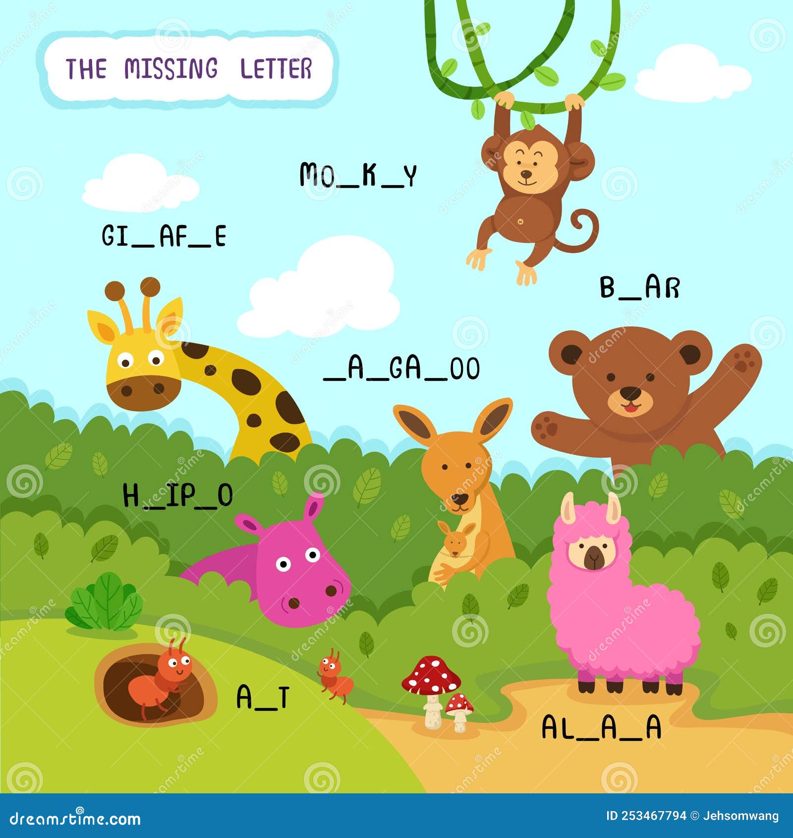 Write the Missing Letter,illustration Stock Vector - Illustration of ...