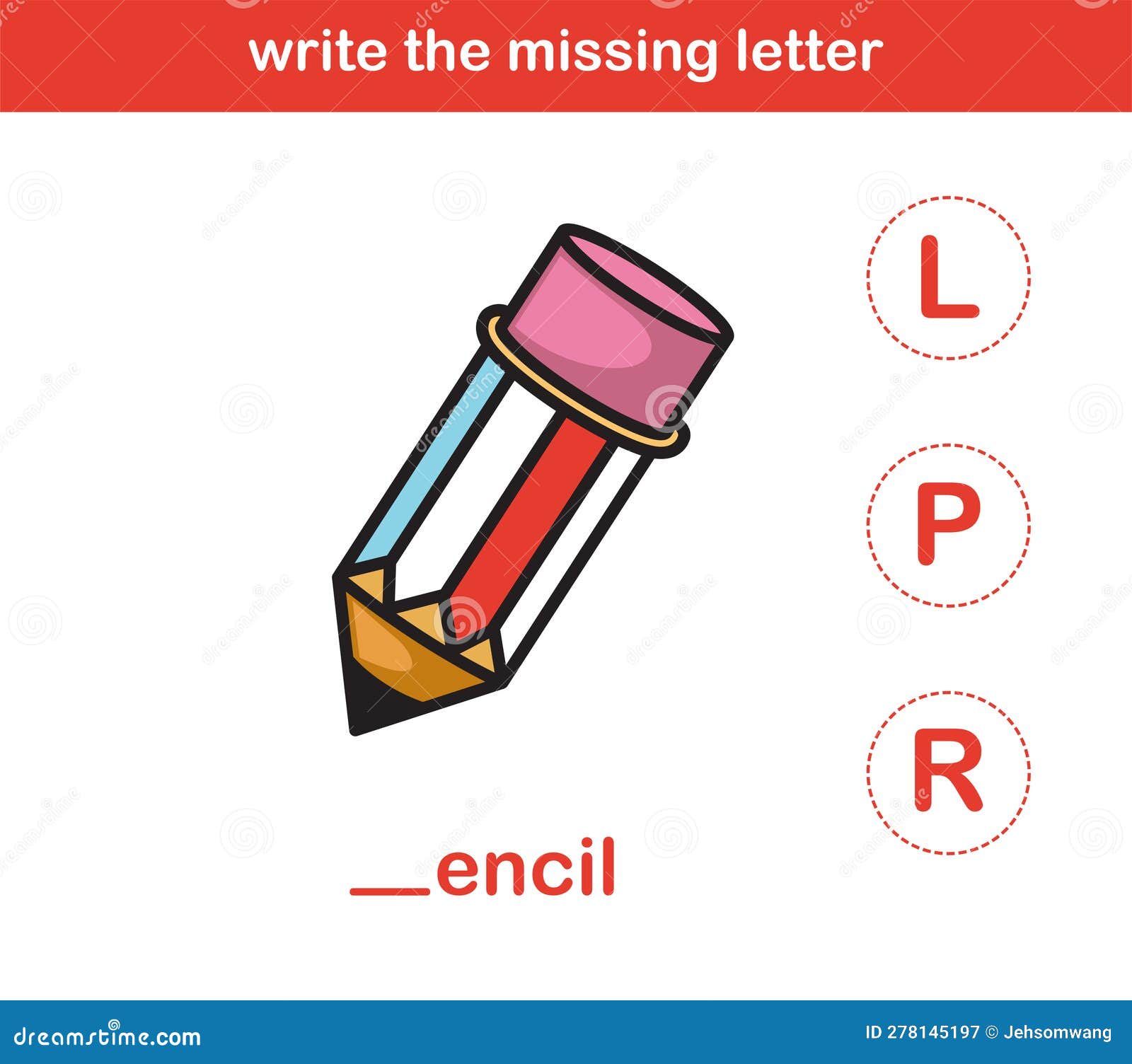 Write the Missing Letter,illustration Stock Vector - Illustration of ...