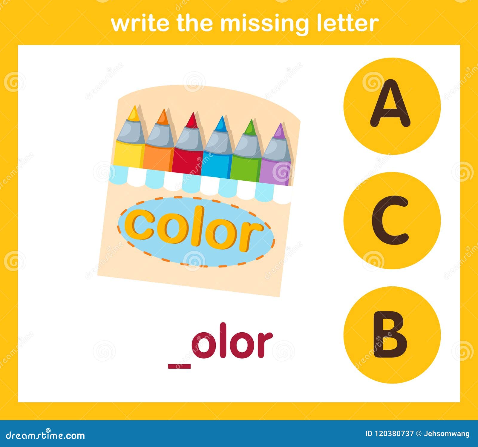 Write the missing letter stock illustration. Illustration of cute ...