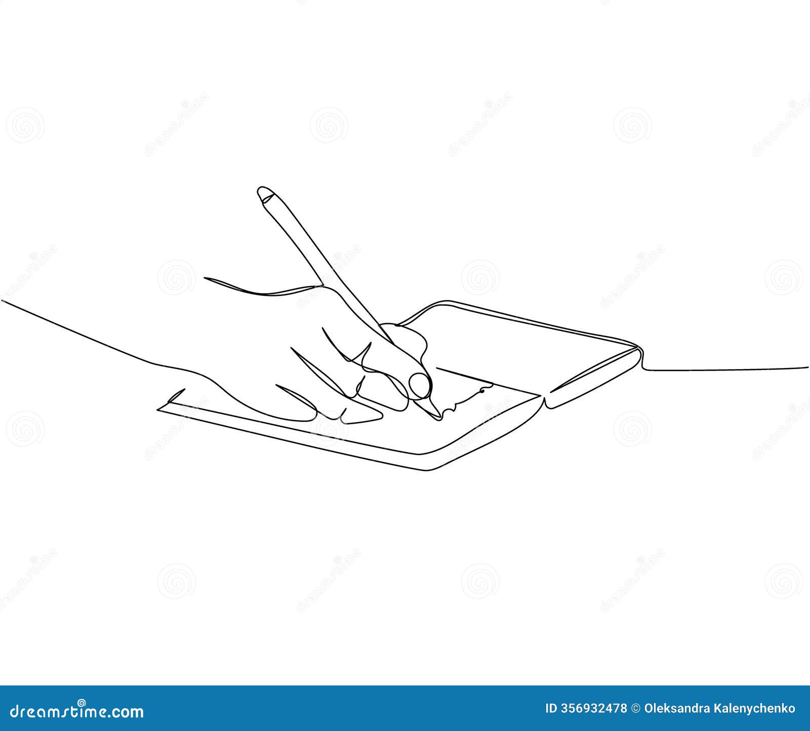 Write in a Notebook, Take Notes, Book, Textbook One Line Art ...