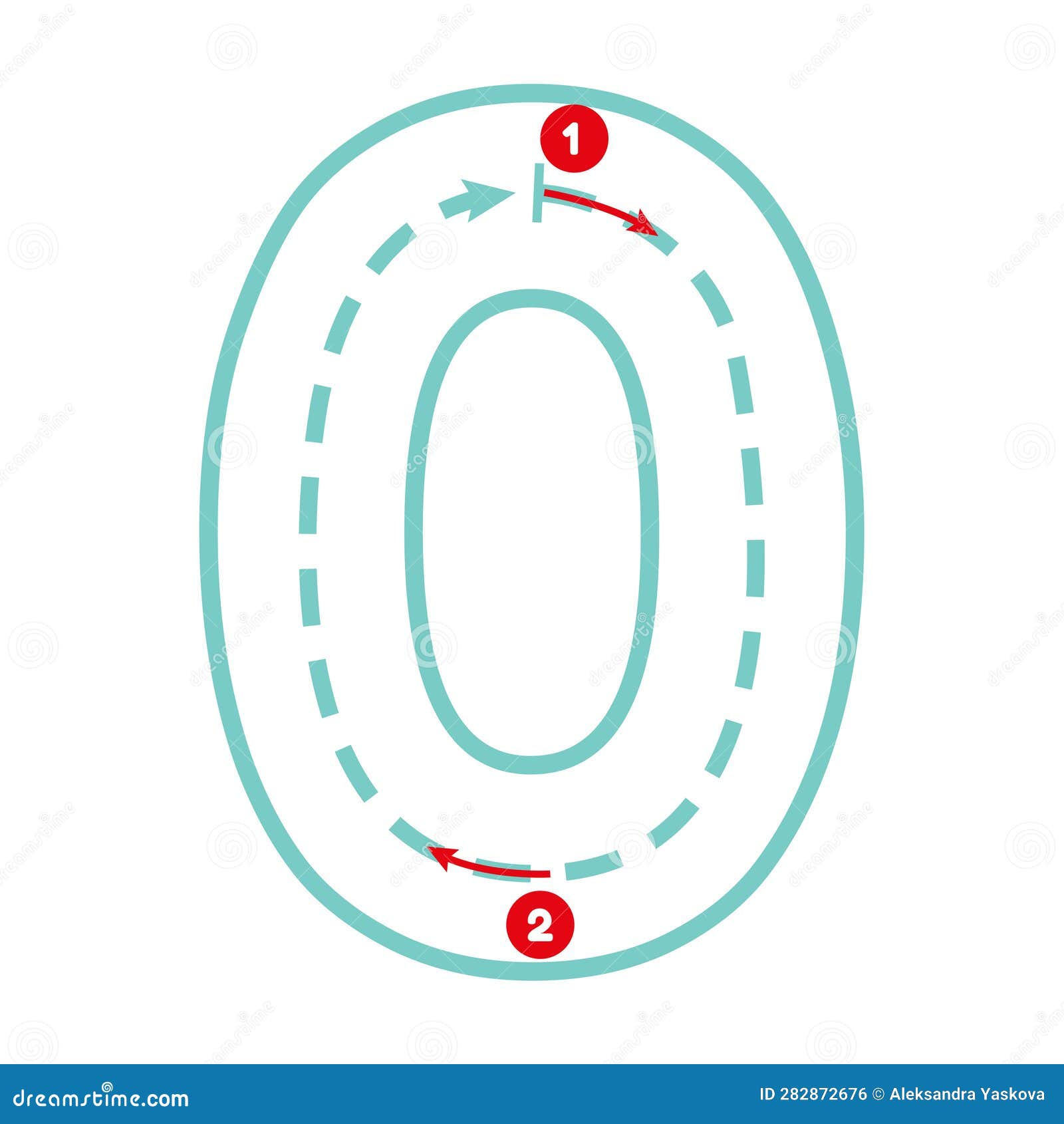 Write Number Zero with Tracing Guide. Outline Number Stock Vector ...