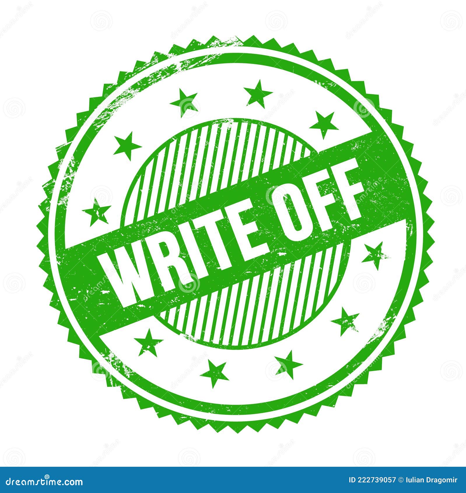 WRITE OFF Text Written on Green Grungy Round Stamp Stock Illustration ...