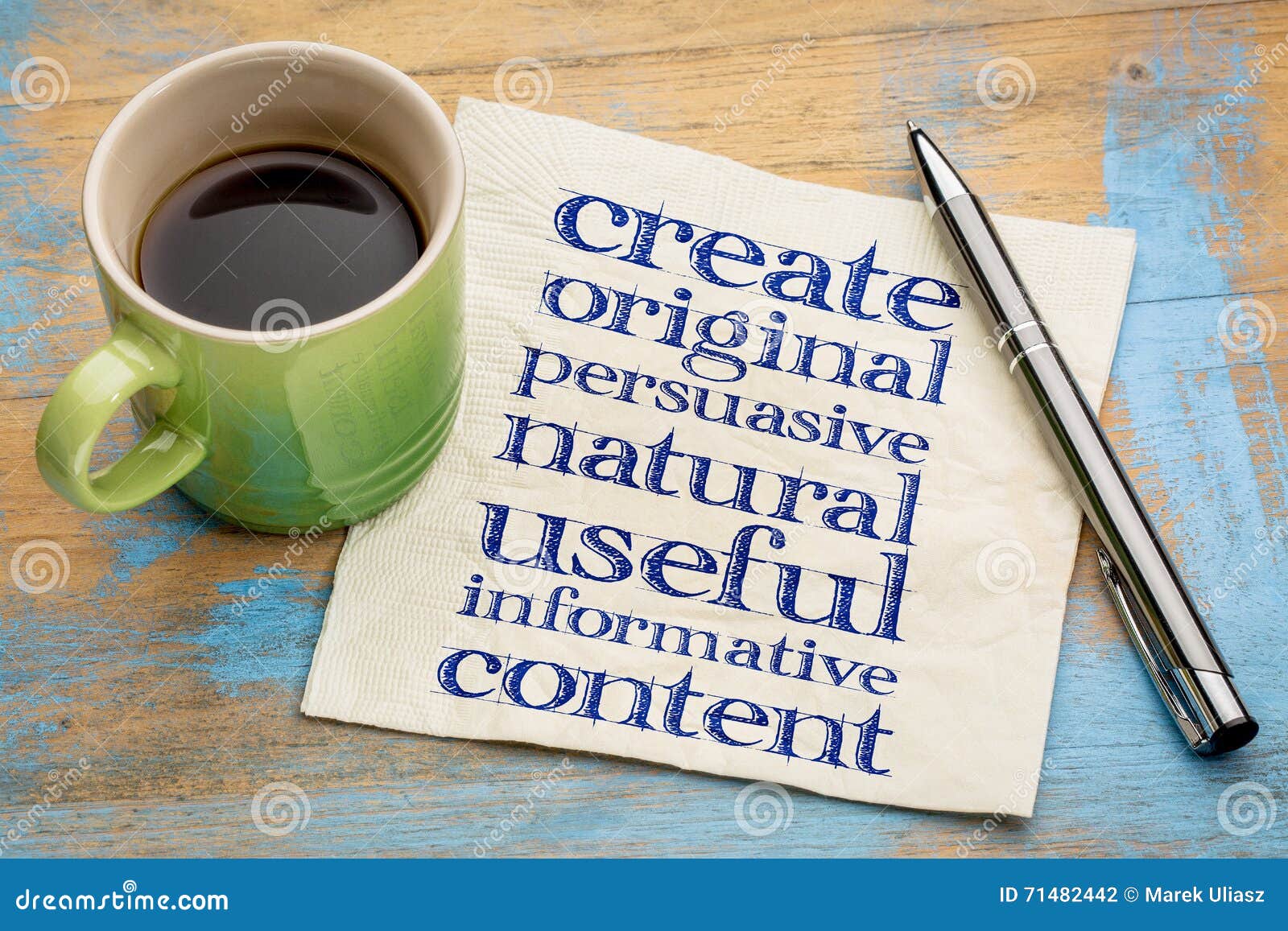 Write Original, Useful, Informative Conctent Stock Photo - Image of ...
