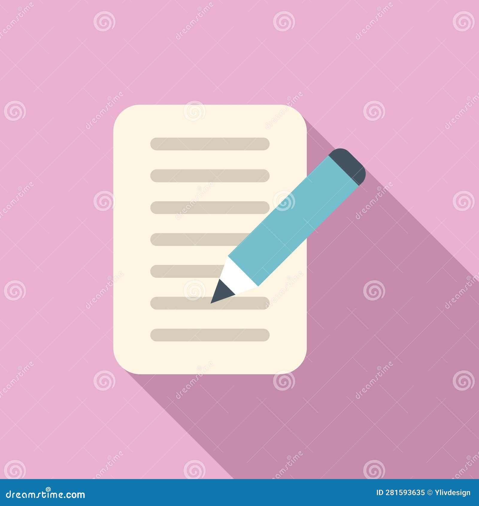 Write Paper Icon Flat Vector. Internet App Stock Vector - Illustration ...