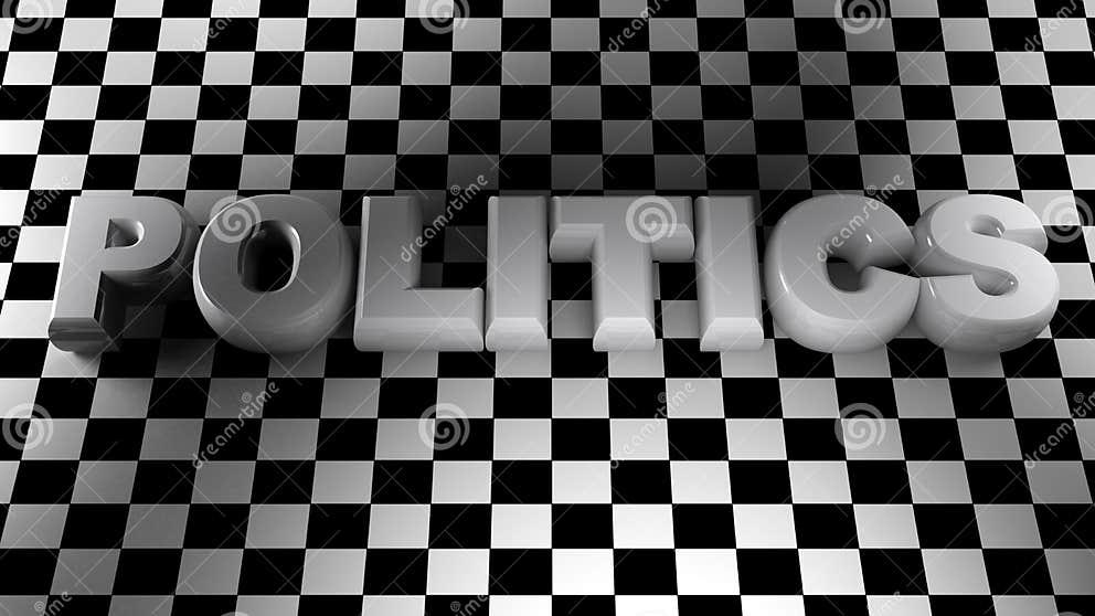 POLITICS White Write on Squared Surface - 3D Rendering Stock ...