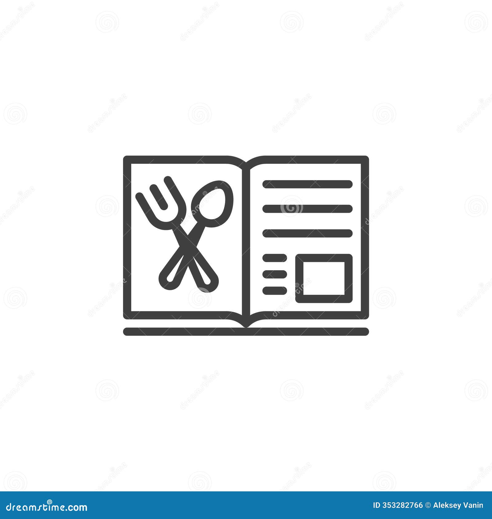 Write Recipe line icon stock illustration. Illustration of crossed ...
