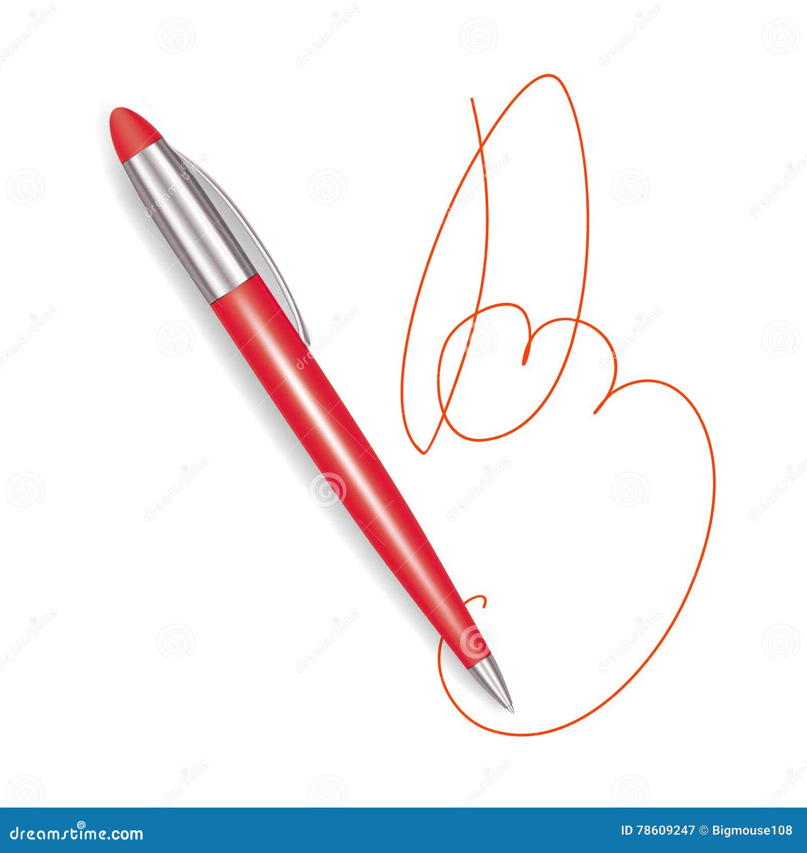 Write Red Plastic Pen Sign. Vector Stock Vector - Illustration of sign ...