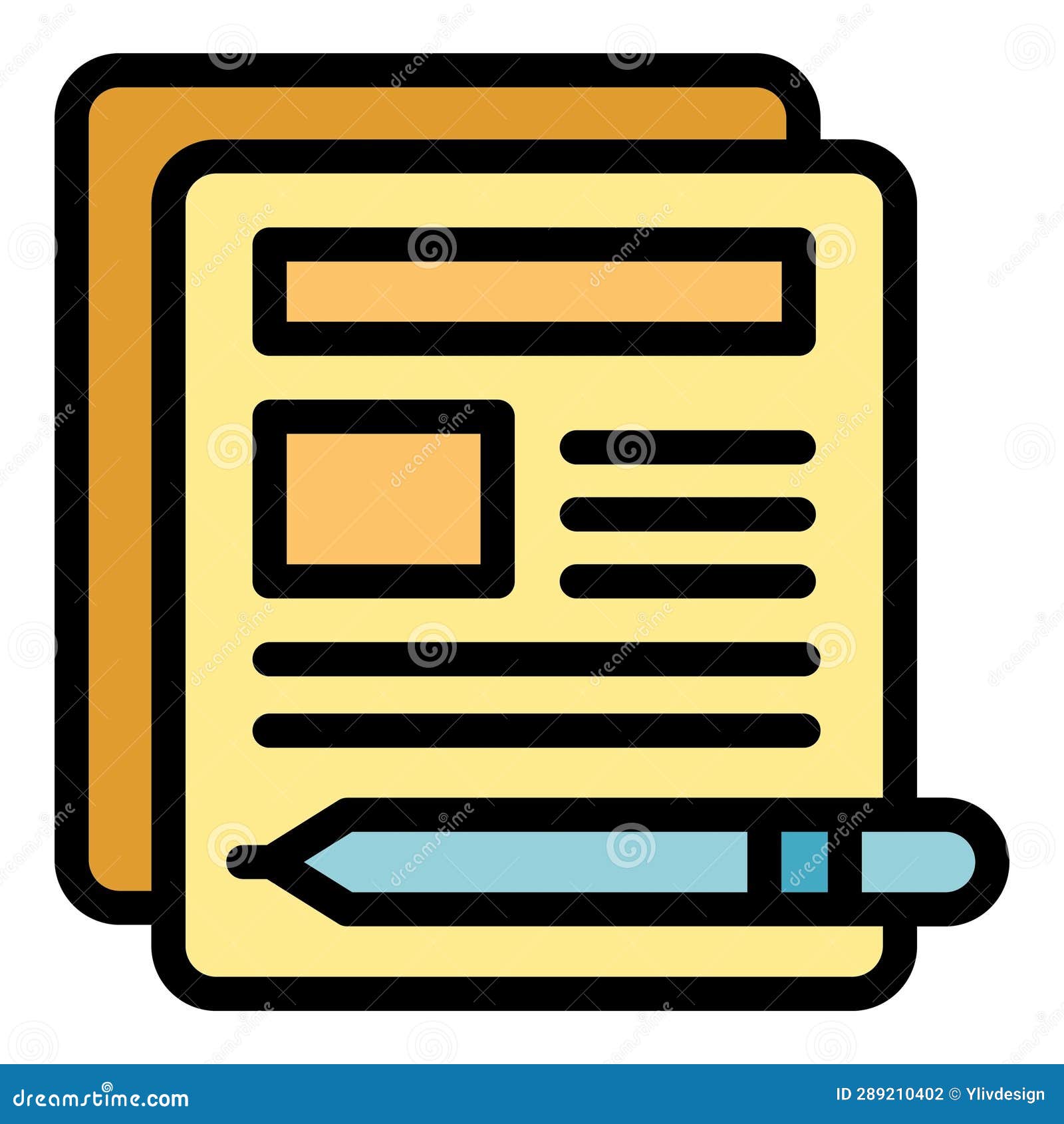 Write Report Icon Vector Flat Stock Vector - Illustration of corporate ...