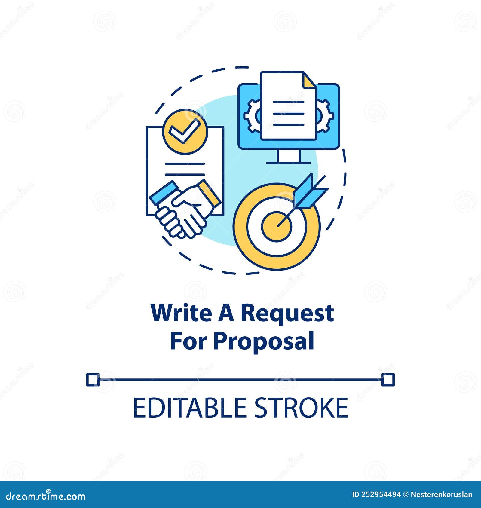 Write Request for Proposal Concept Icon Stock Vector - Illustration of ...