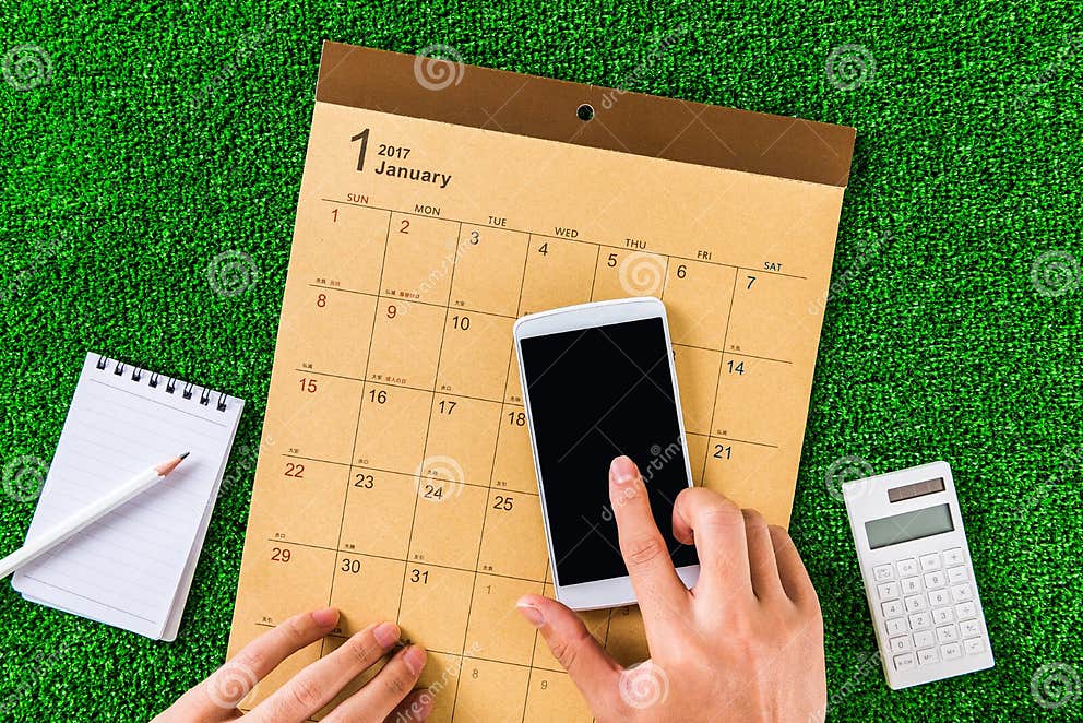 Write a Schedule To the Calendar Stock Photo - Image of looking, study ...