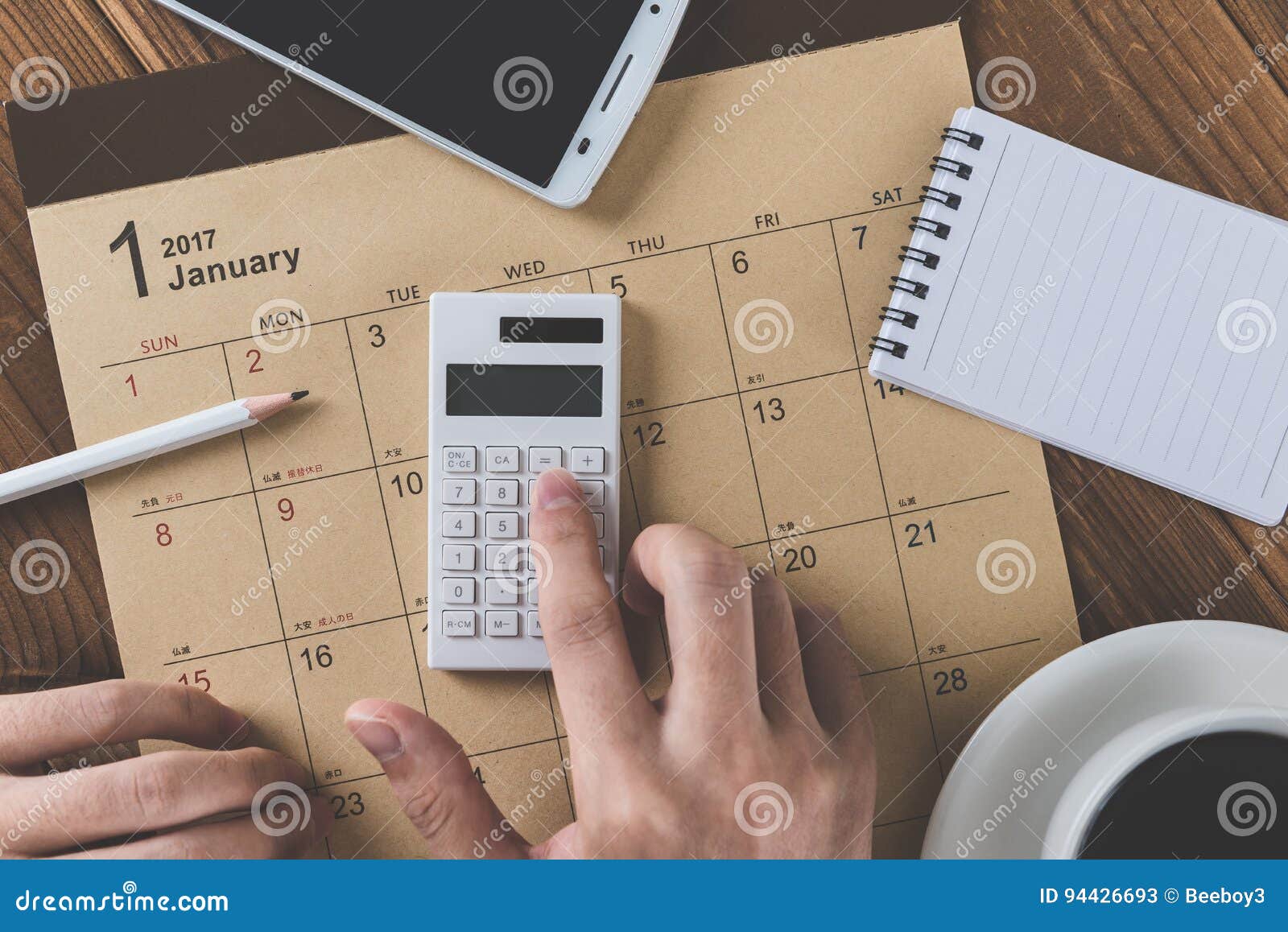 Write a Schedule To the Calendar Stock Image - Image of shine, relaxing ...