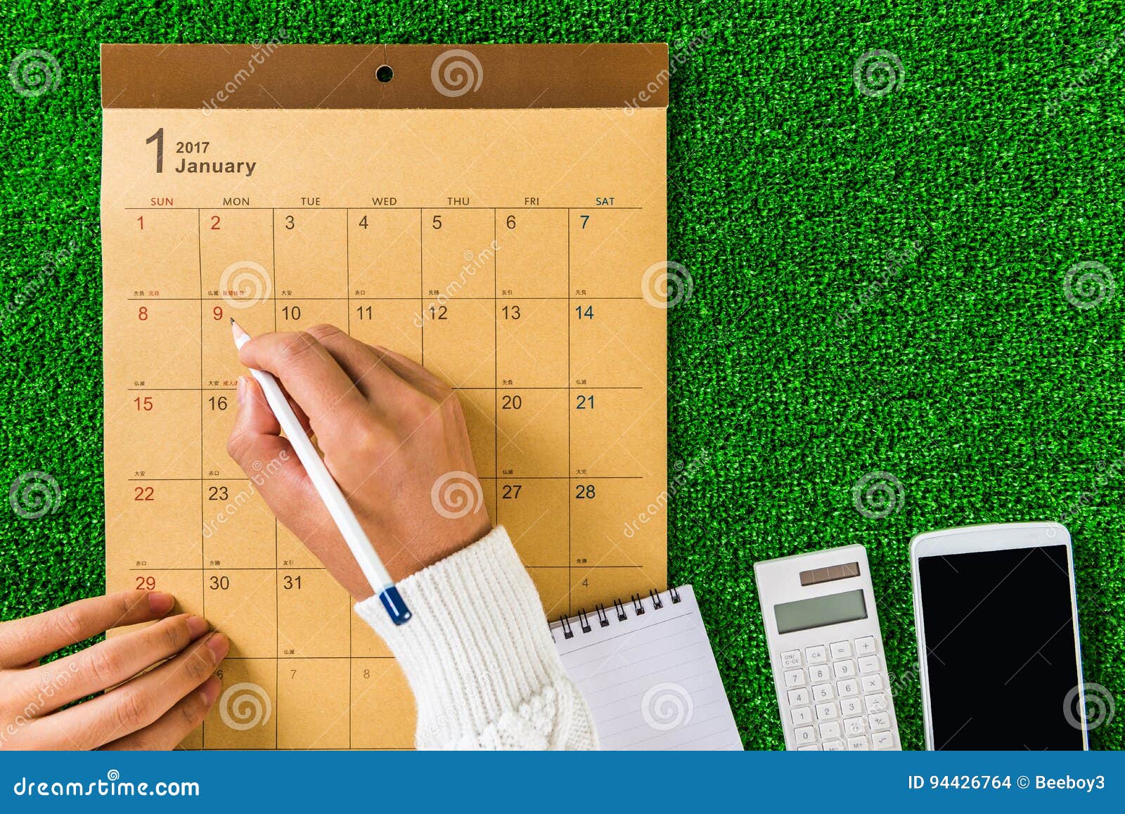Write a Schedule To the Calendar Stock Photo - Image of speak, love ...