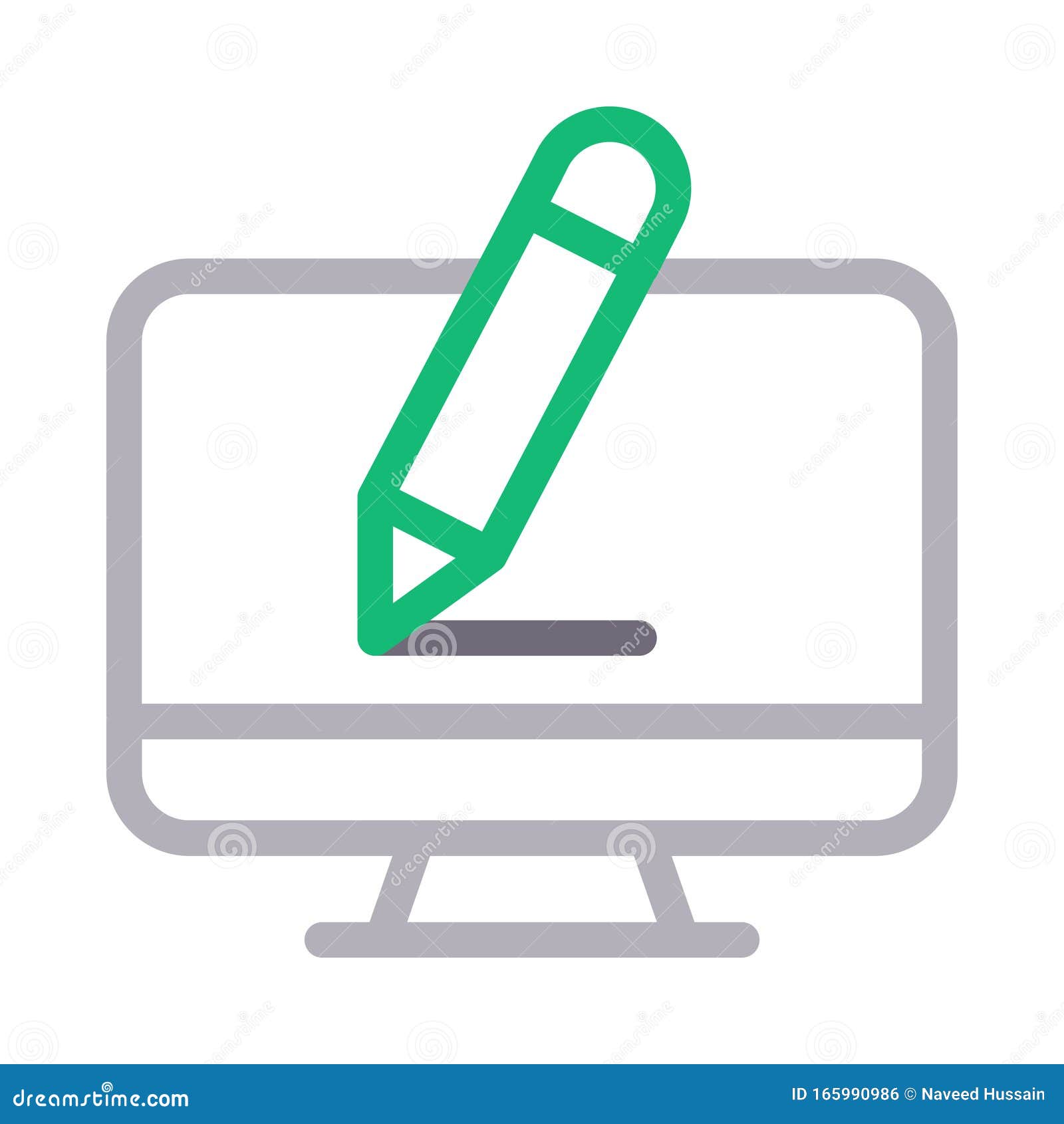 Write Screen Vector Color Line Icon Stock Illustration - Illustration ...