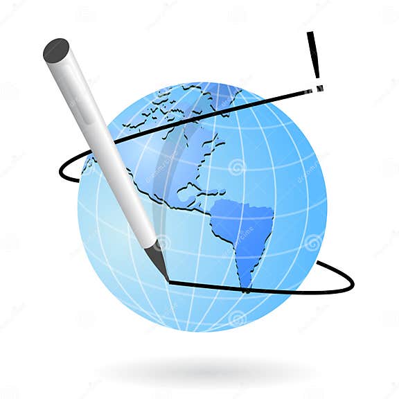 Write and Share on Web Icon Stock Vector - Illustration of earth, clip ...