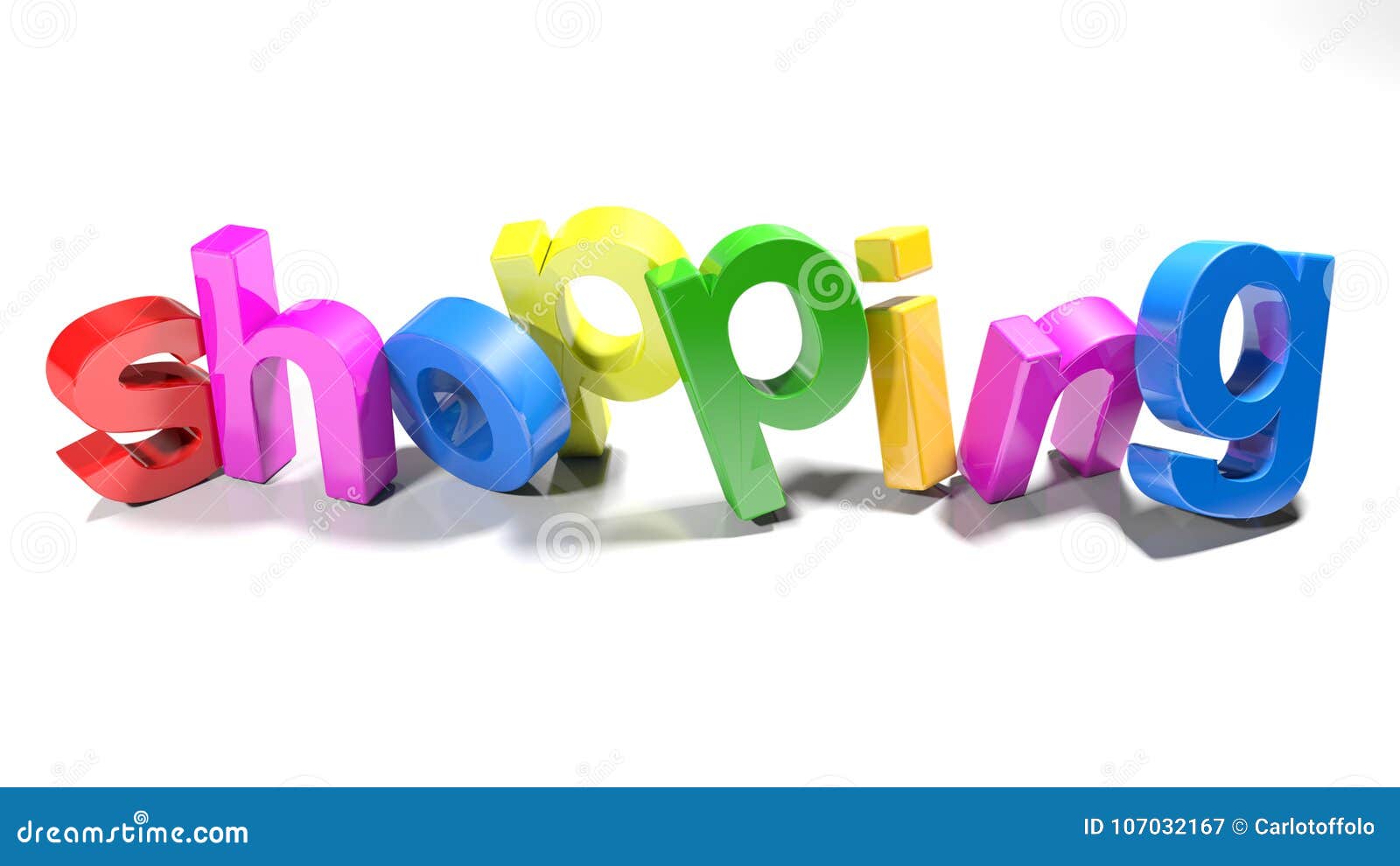 Colorful Shopping Write - 3D Rendering Stock Illustration ...