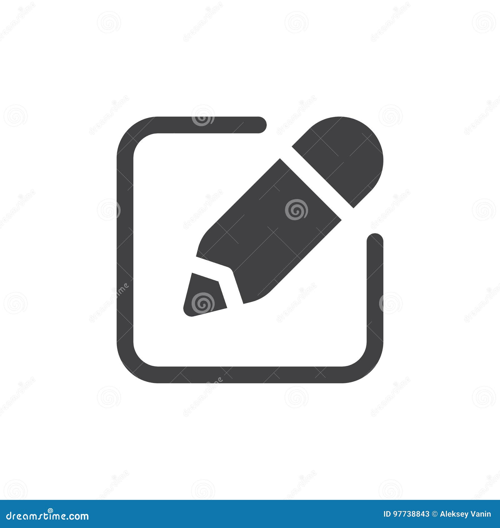 Write simple icon vector stock vector. Illustration of single - 97738843